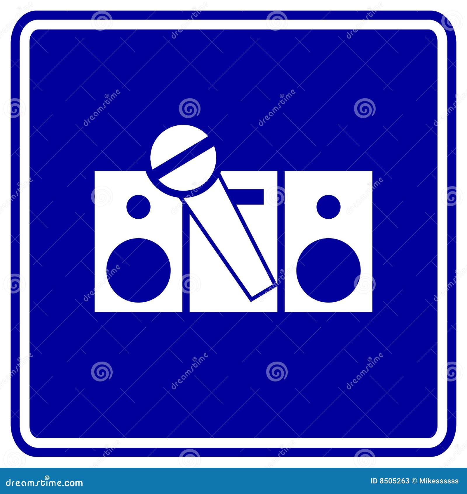 Karaoke Stereo and Microphone Vector Sign Stock Vector - Illustration ...