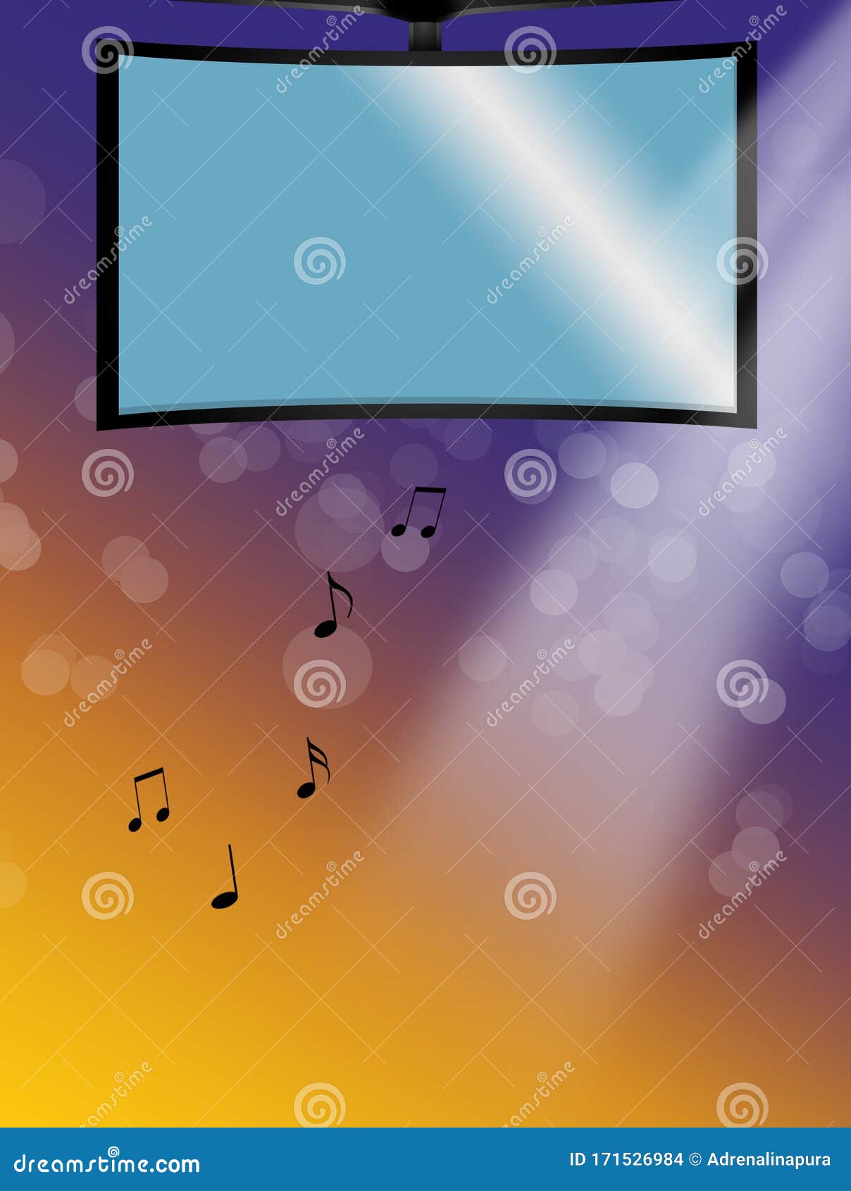 Karaoke television screen stock illustration. Illustration of cute ...
