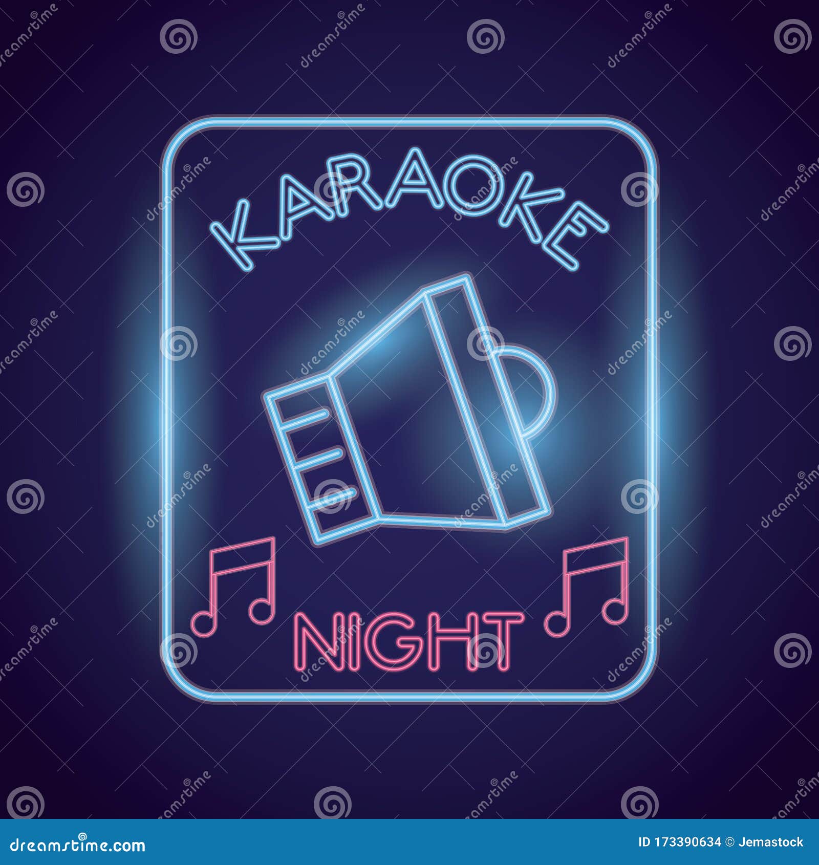 Karaoke Word with Speaker Calligraphy Neon Lights Stock Vector ...