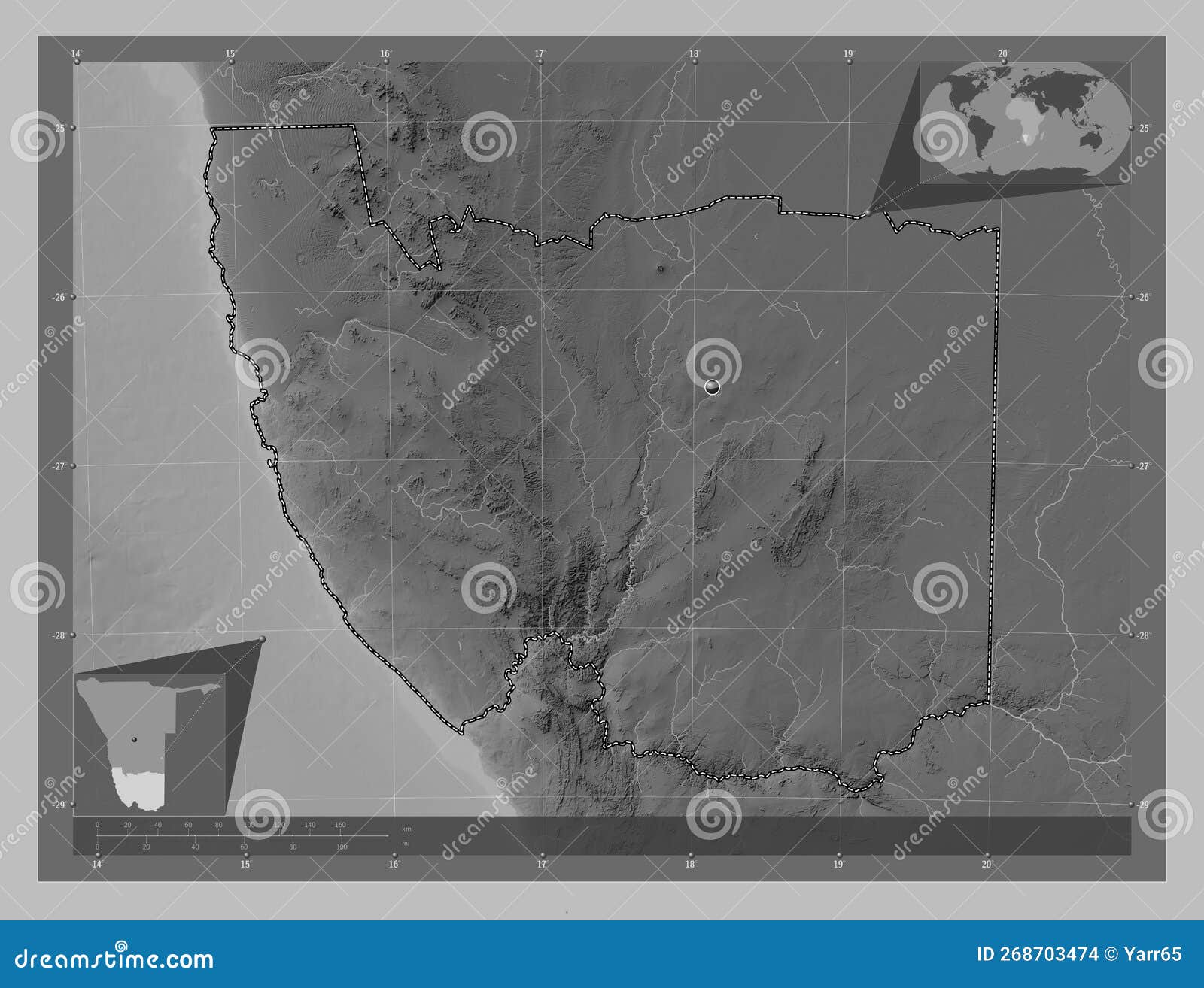!Karas, Namibia. Grayscale. Capital Stock Illustration - Illustration ...