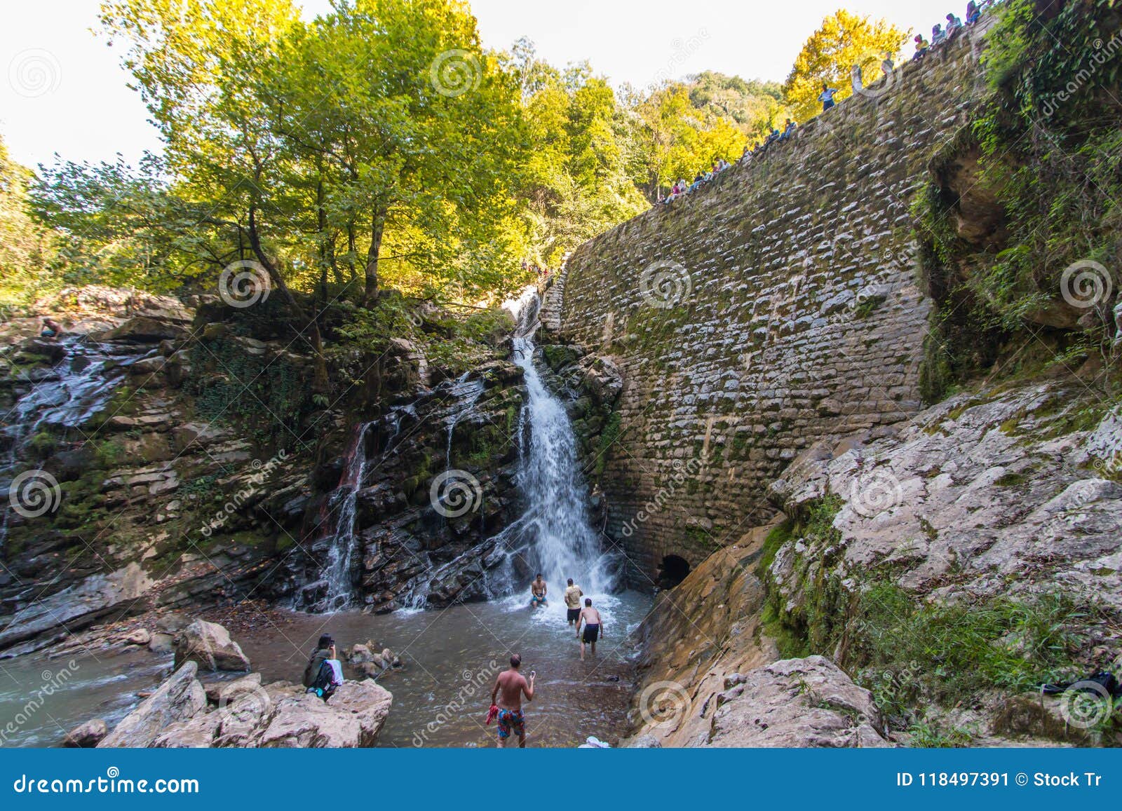 Karasu Mine Level Dam Waterfall Editorial Photo - Image of display ...