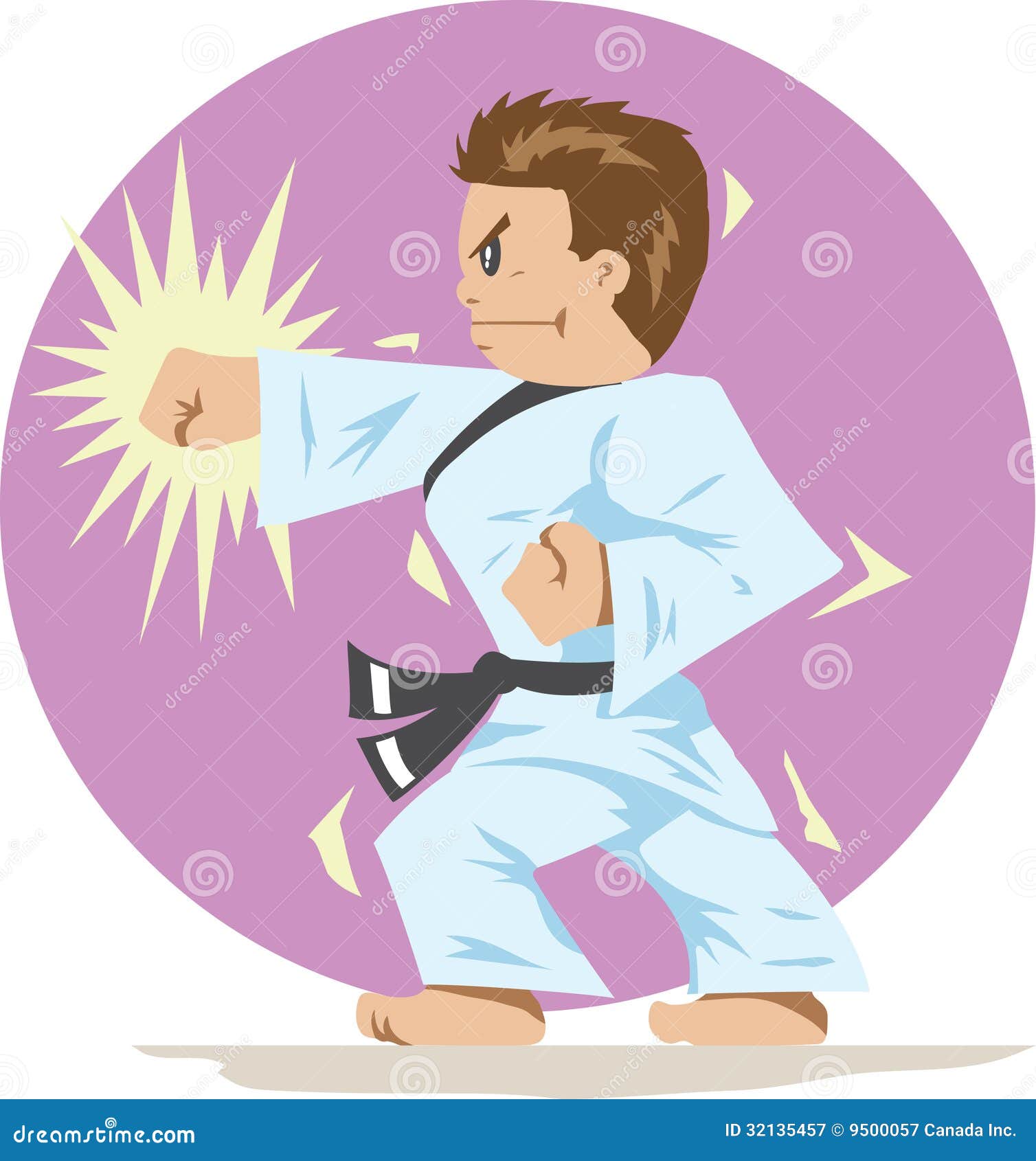 Karate boy stock vector. Illustration of fighting, punching - 32135457