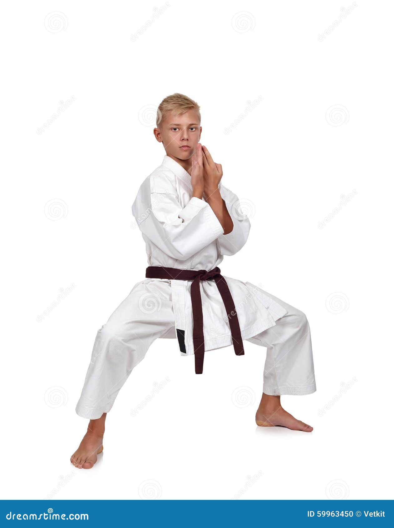 Karate Boy Fighting Position Stock Photo - Image of martial, power ...