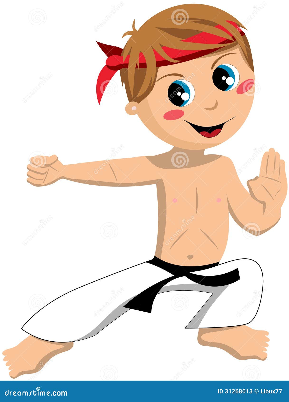 Karate Boy stock vector. Illustration of pose, skill - 31268013