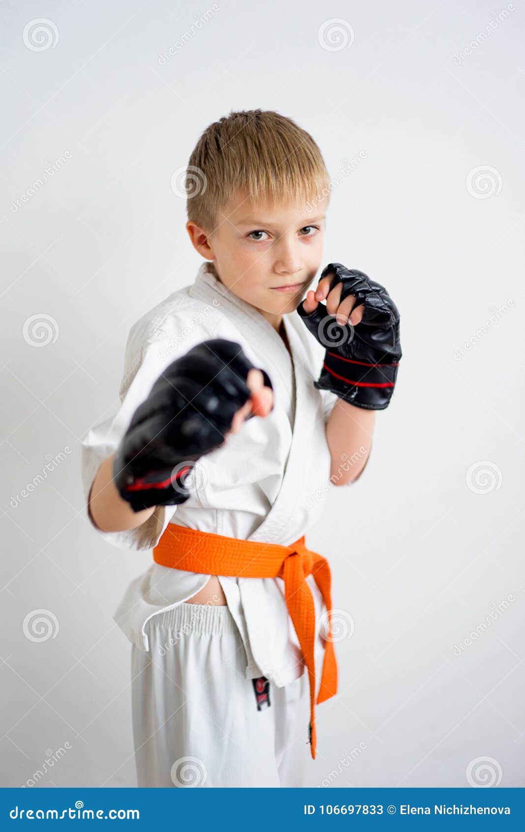 Karate boy training stock image. Image of fitness, kata - 106697833