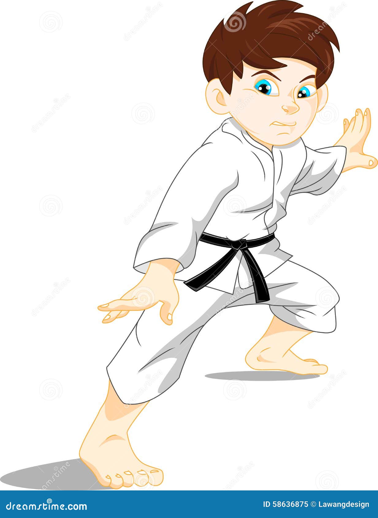 Karate boy stock vector. Illustration of cartoon, person - 58636875