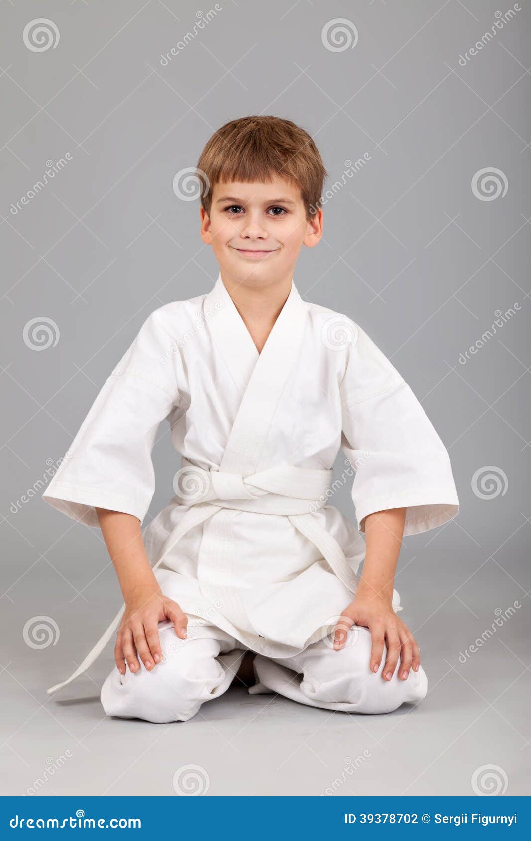 Karate Boy Sitting In White Kimono Royalty-Free Stock Photography ...