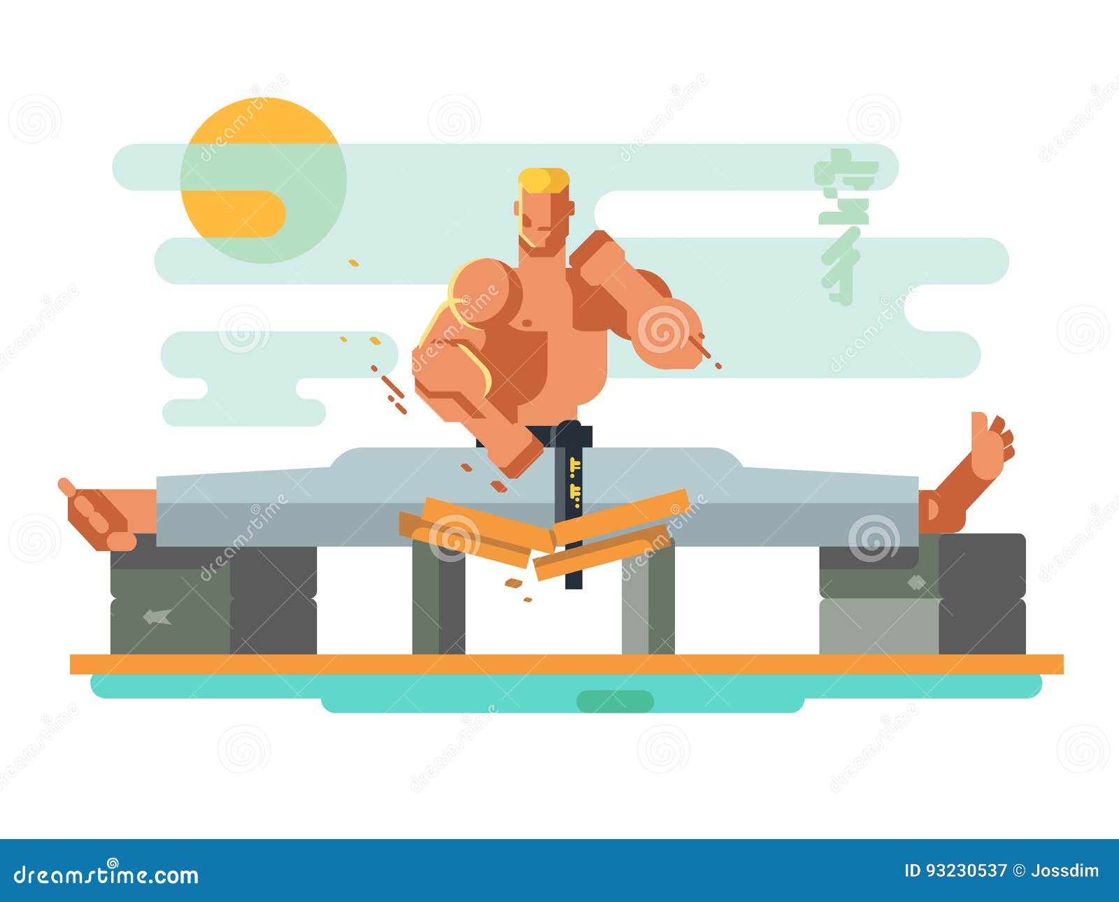 Karate Character in the Splits Stock Vector - Illustration of gymnastic ...