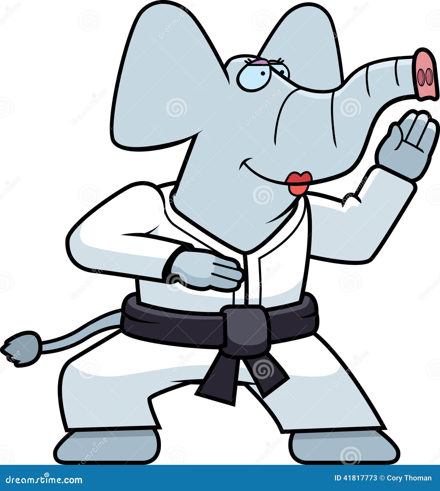 Karate Elephant stock vector. Illustration of cartoon - 41817773