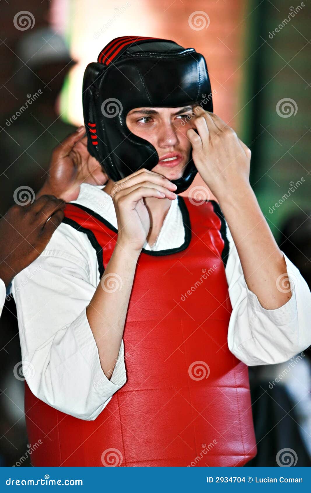 Karate fighter stock photo. Image of protection, kumite - 2934704