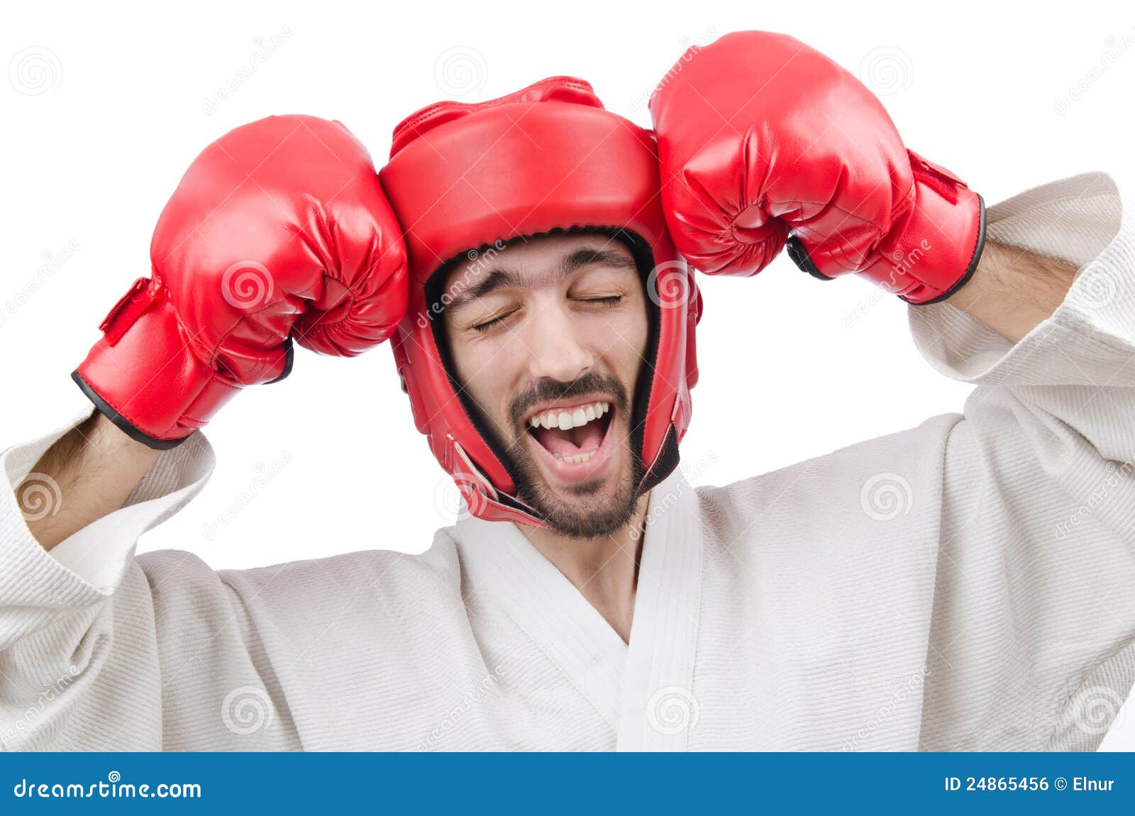 Karate Fighter Isolated on White Stock Photo - Image of exercise ...