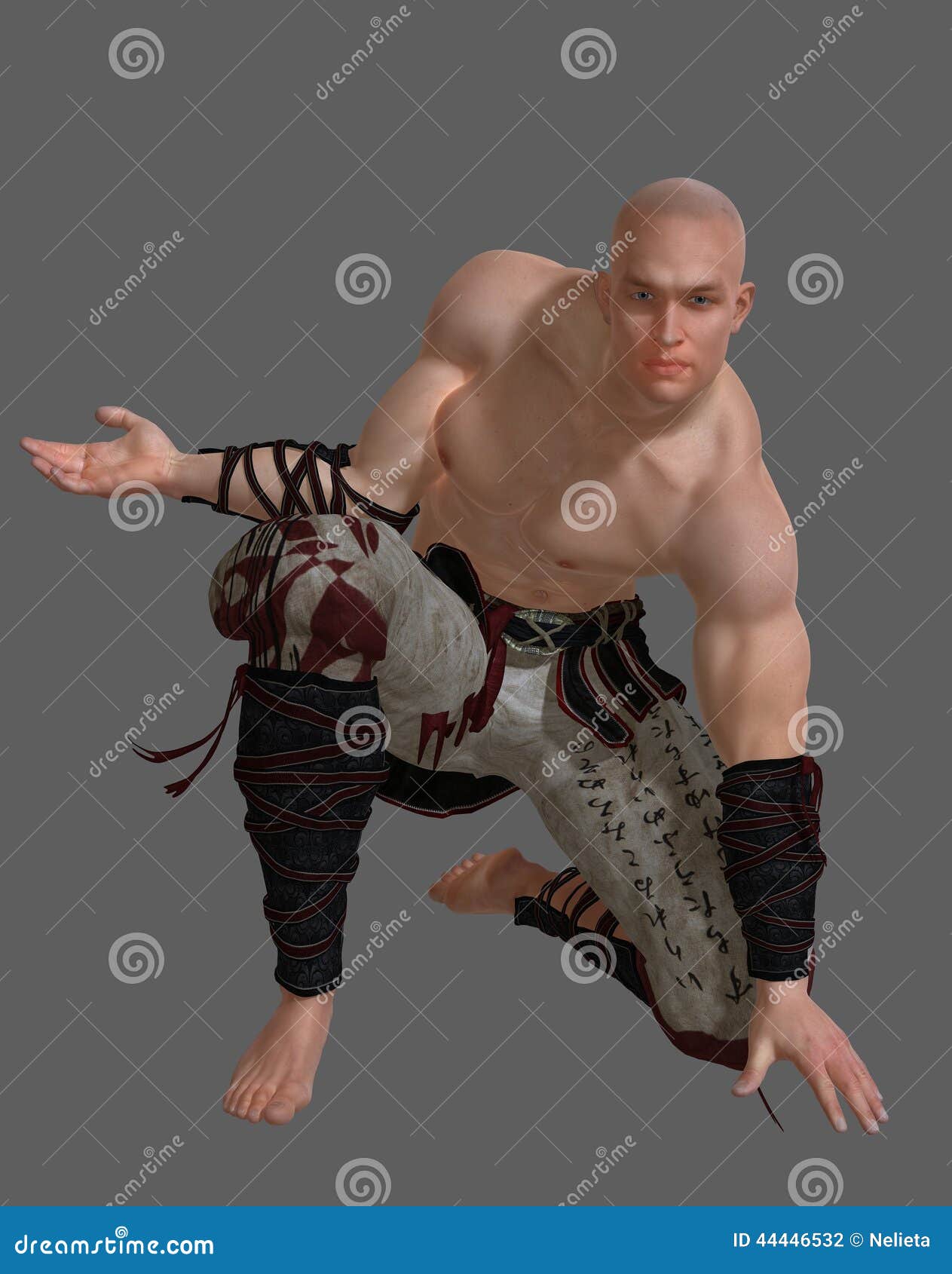 Karate Fighter Kneeling Stock Photography | CartoonDealer.com #44446532