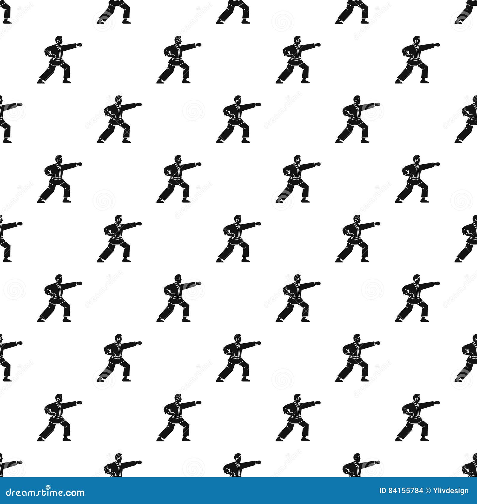 Karate Fighter Pattern, Simple Style Stock Vector - Illustration of ...