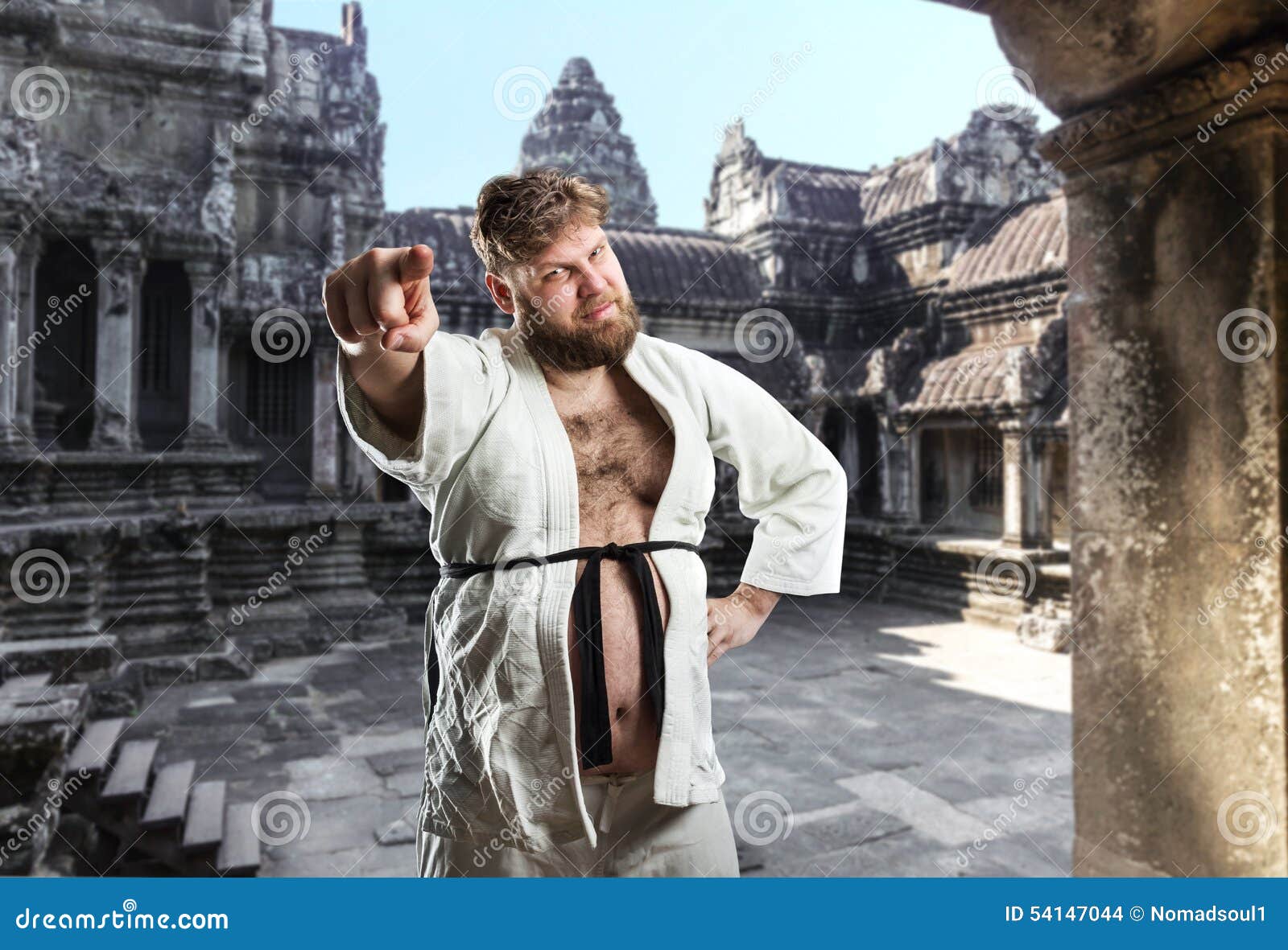 Karate Fighter Pointing at You Stock Photo - Image of karateka, kata ...