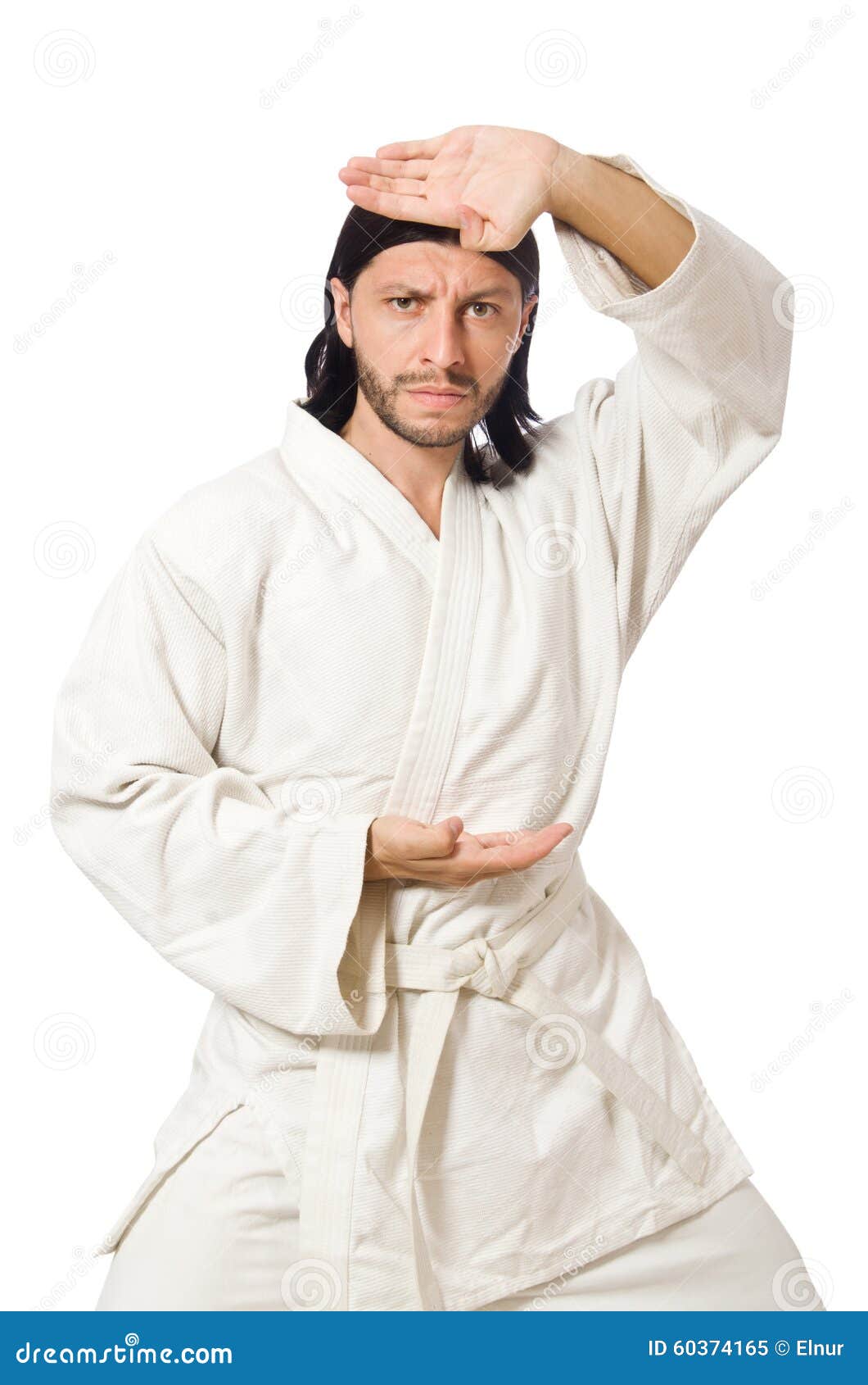 Karate fighter on white stock image. Image of black, action - 60374165