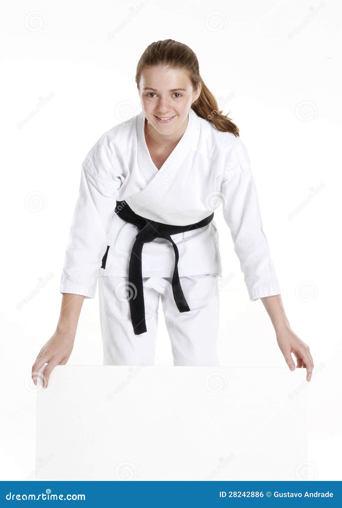 Karate girl. stock photo. Image of little, uniform, information - 28242886