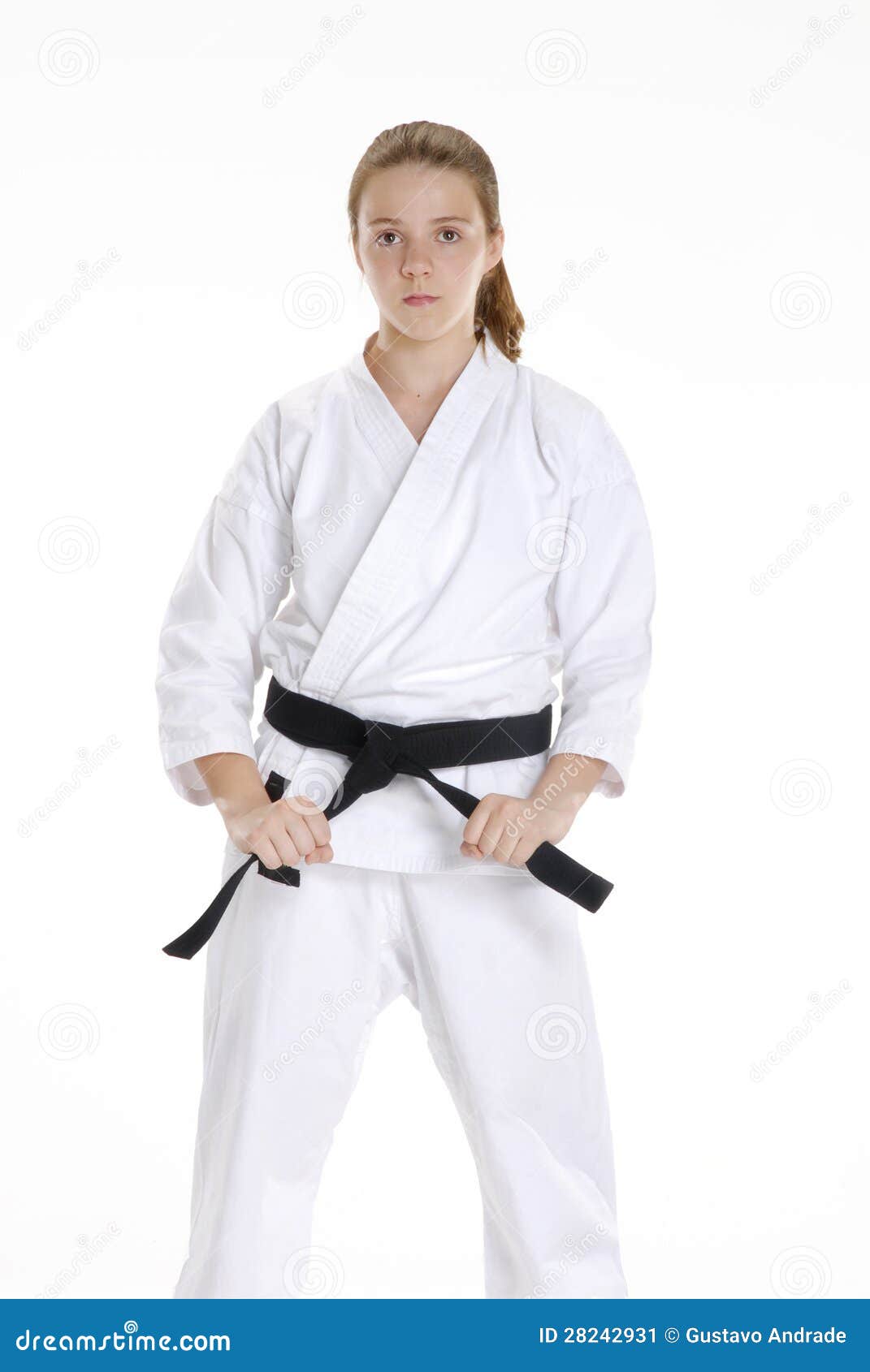Karate girl. stock image. Image of belt, girl, arts, combat - 28242931