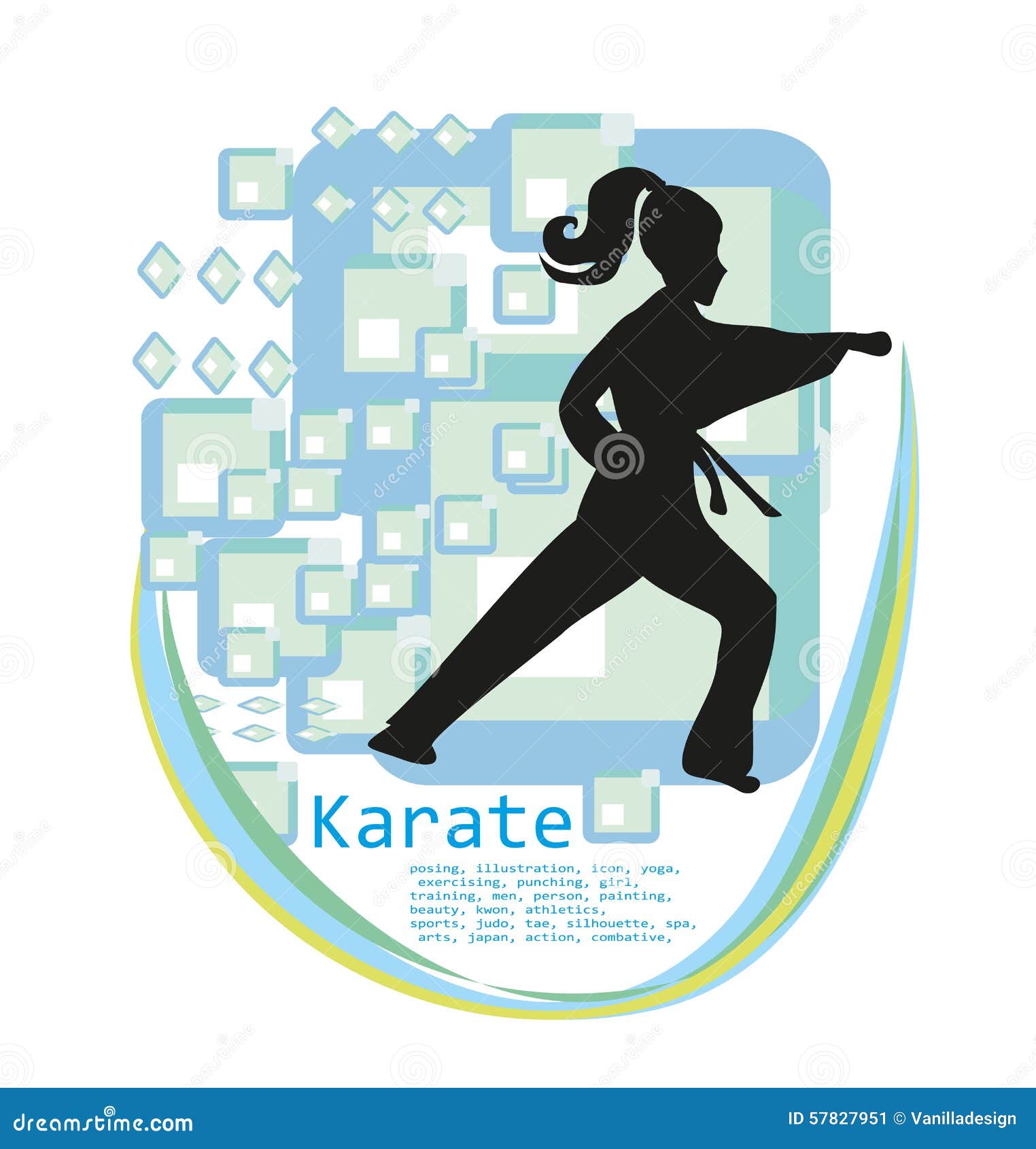 Karate girl design stock vector. Illustration of belt - 57827951