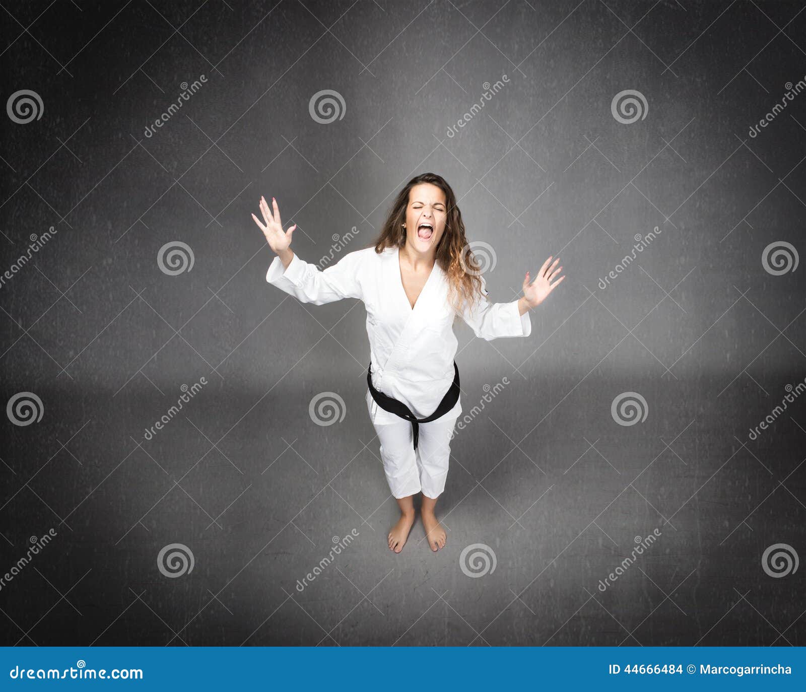 Karate girl screaming stock photo. Image of model, mouth - 44666484