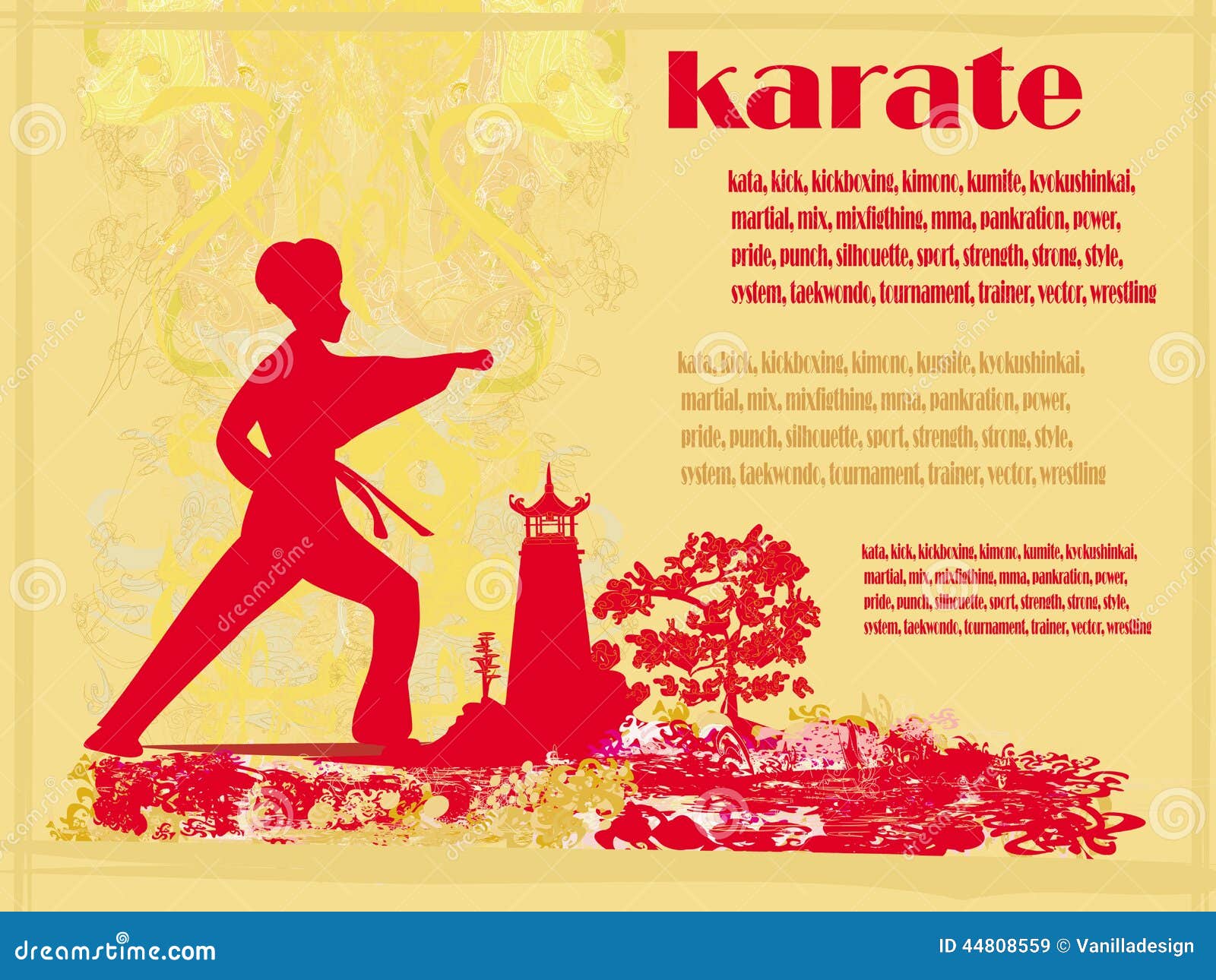 Karate Grunge card stock vector. Illustration of jitsu - 44808559