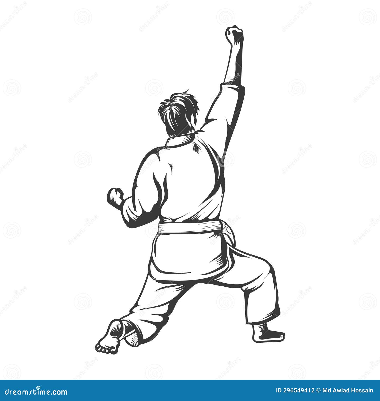 Karate Fight after Champion Celebration Vector Design. Stock ...