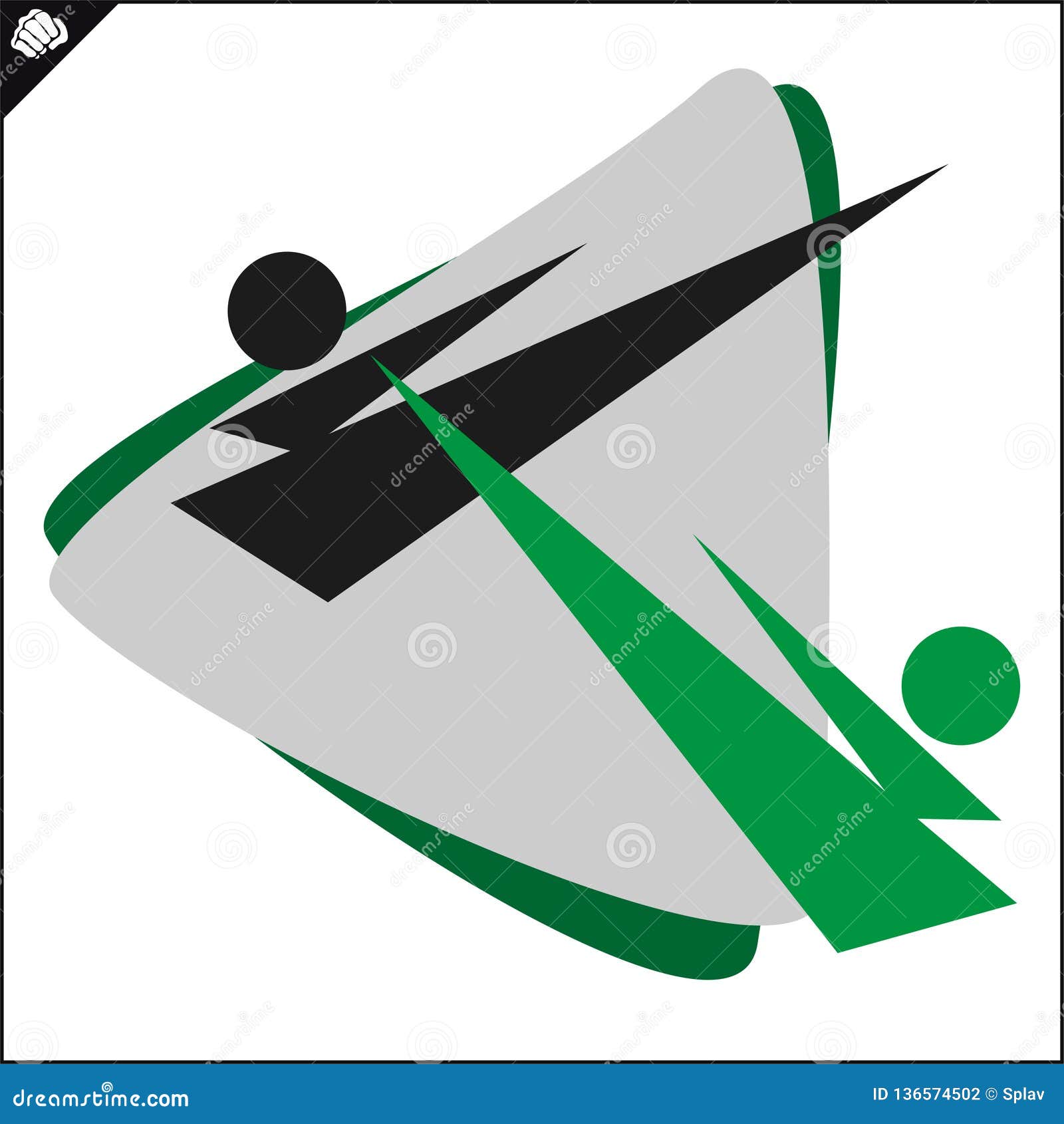 Karate High Kick Emblem. Martial Art Colored Simbol Design. Vector, EPS ...
