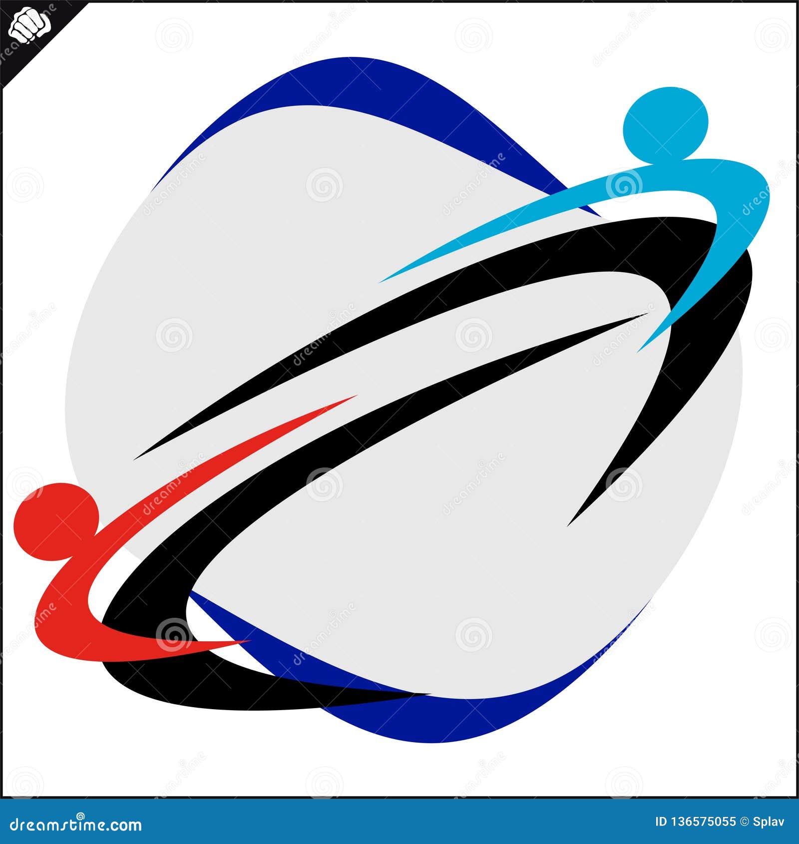 Karate High Kick Emblem. Martial Art Colored Simbol Design. Vector, EPS ...