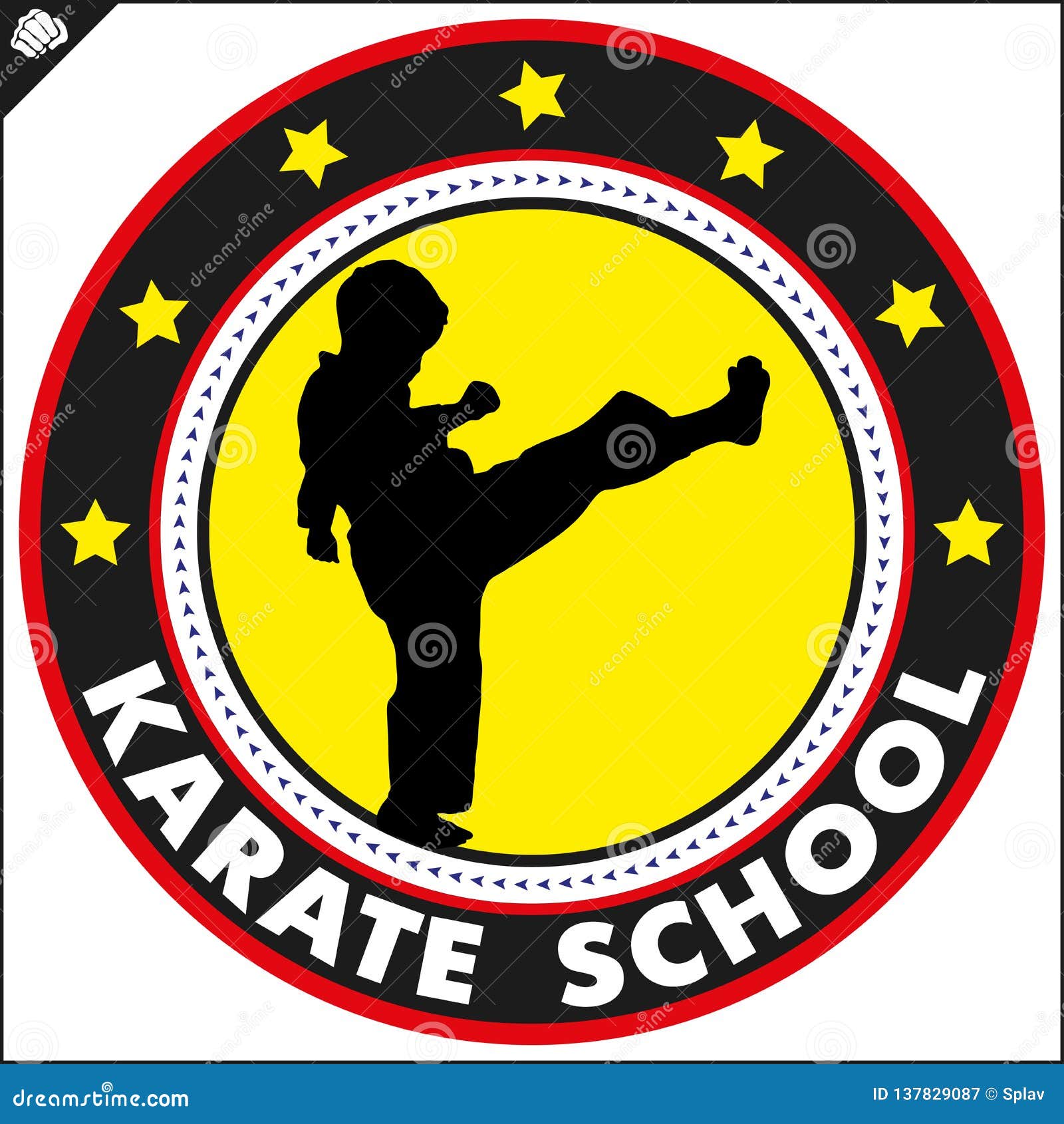 Karate High Kick Emblem. Martial Art Colored Simbol Design. Vector, EPS ...