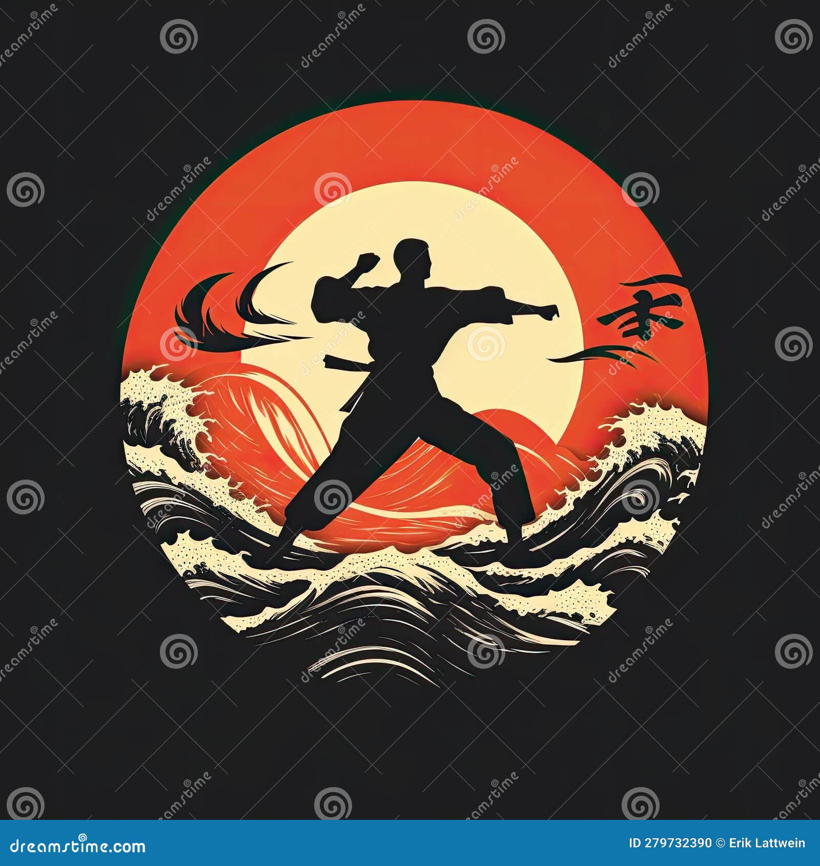 Karate Illustrative Logo - Made with Generative AI Tools Stock ...