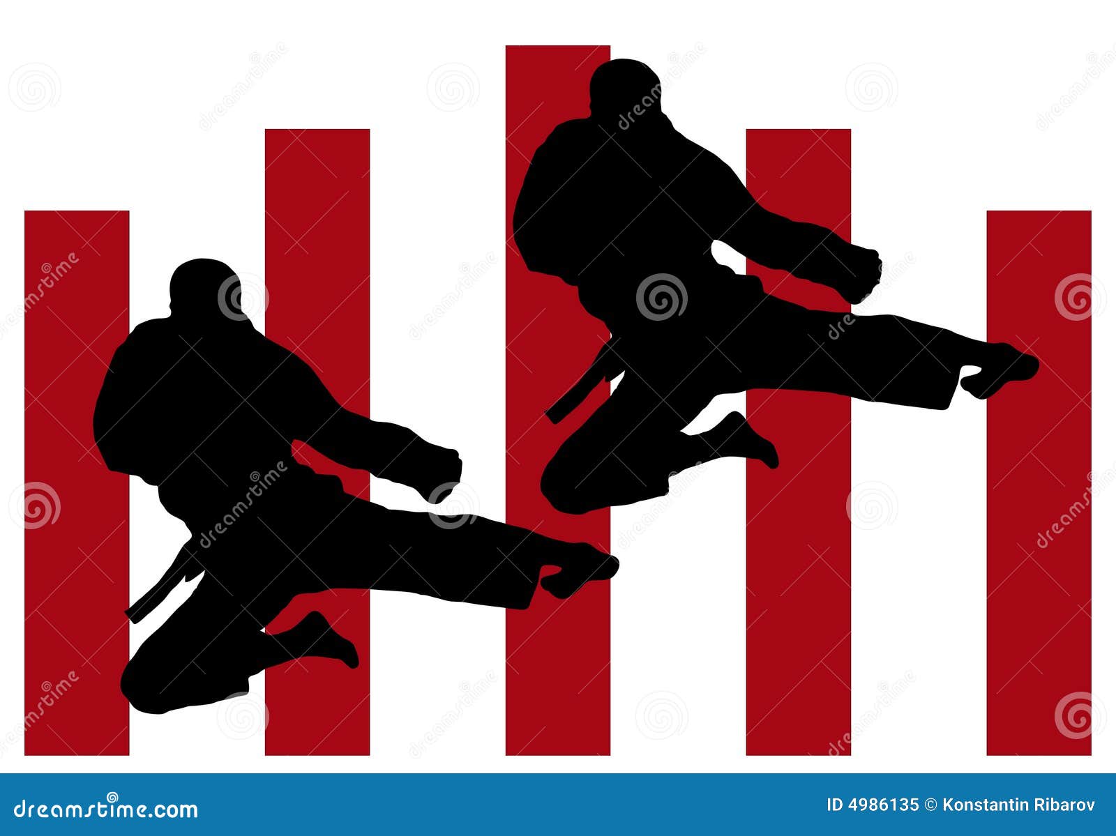 Karate jump stock illustration. Illustration of kimono - 4986135
