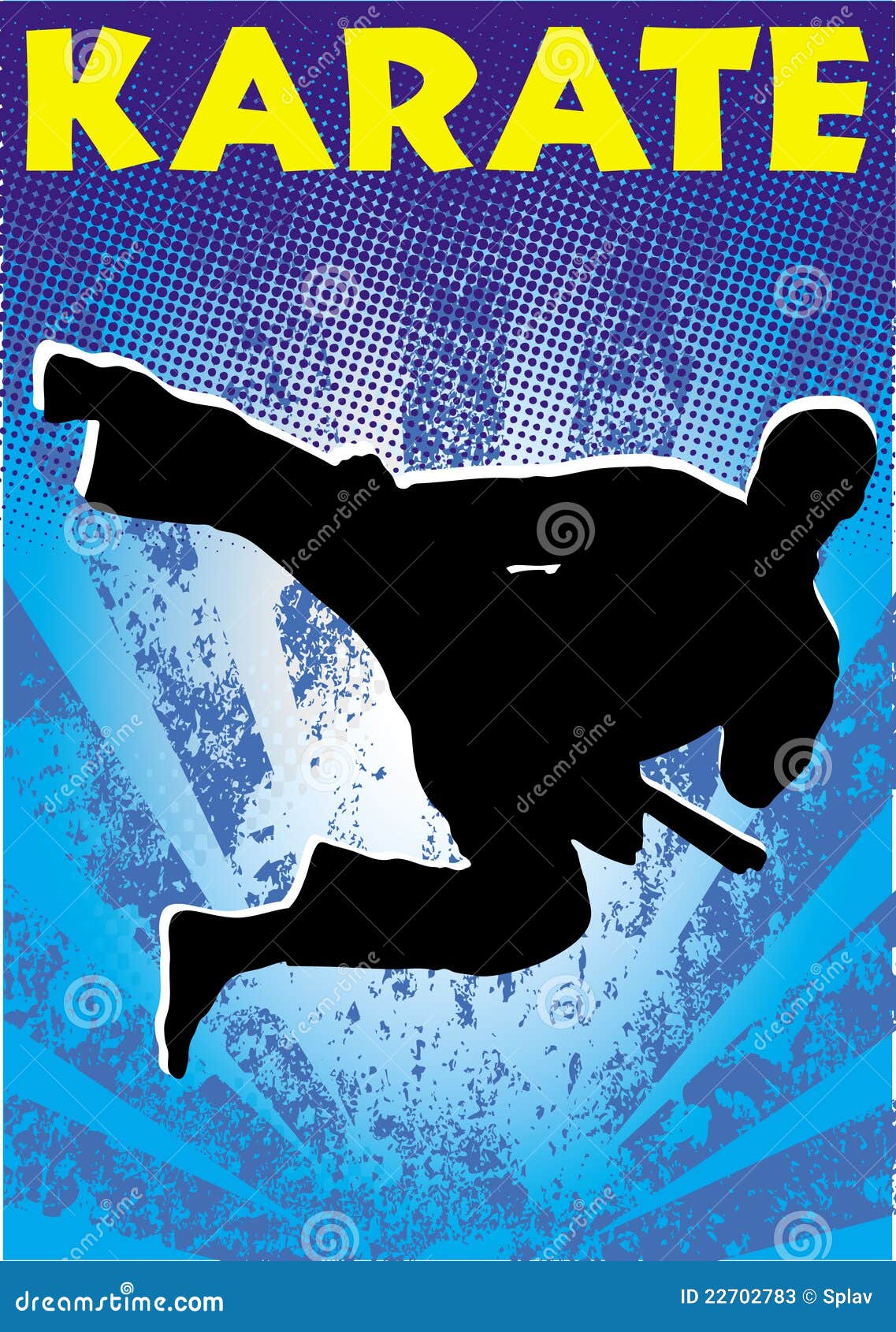 Karate Kick Poster. Vector. Stock Vector - Illustration of master ...