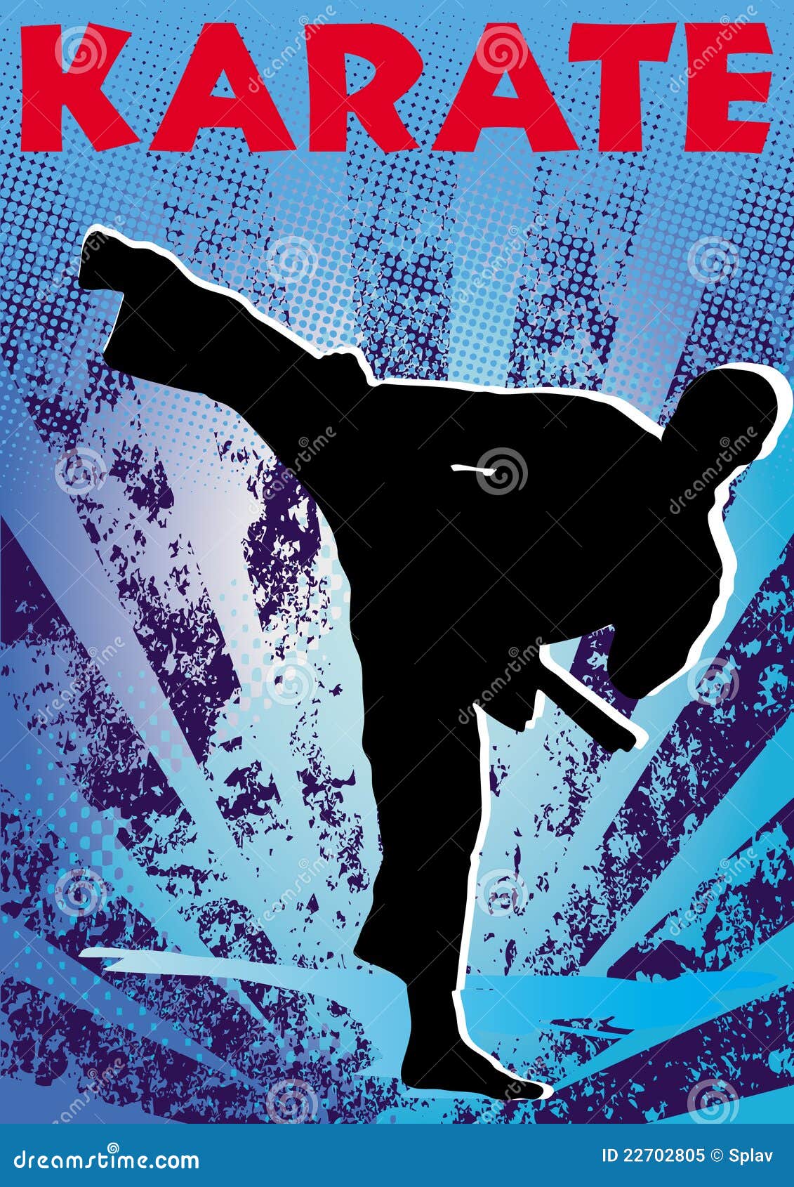 Karate Kick Poster. Vector. Royalty Free Stock Photo - Image: 22702805