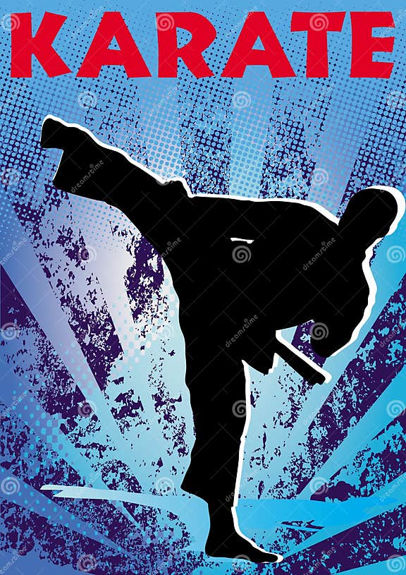 Karate Kick Poster. Vector. Stock Vector - Illustration of jutsu, judo ...