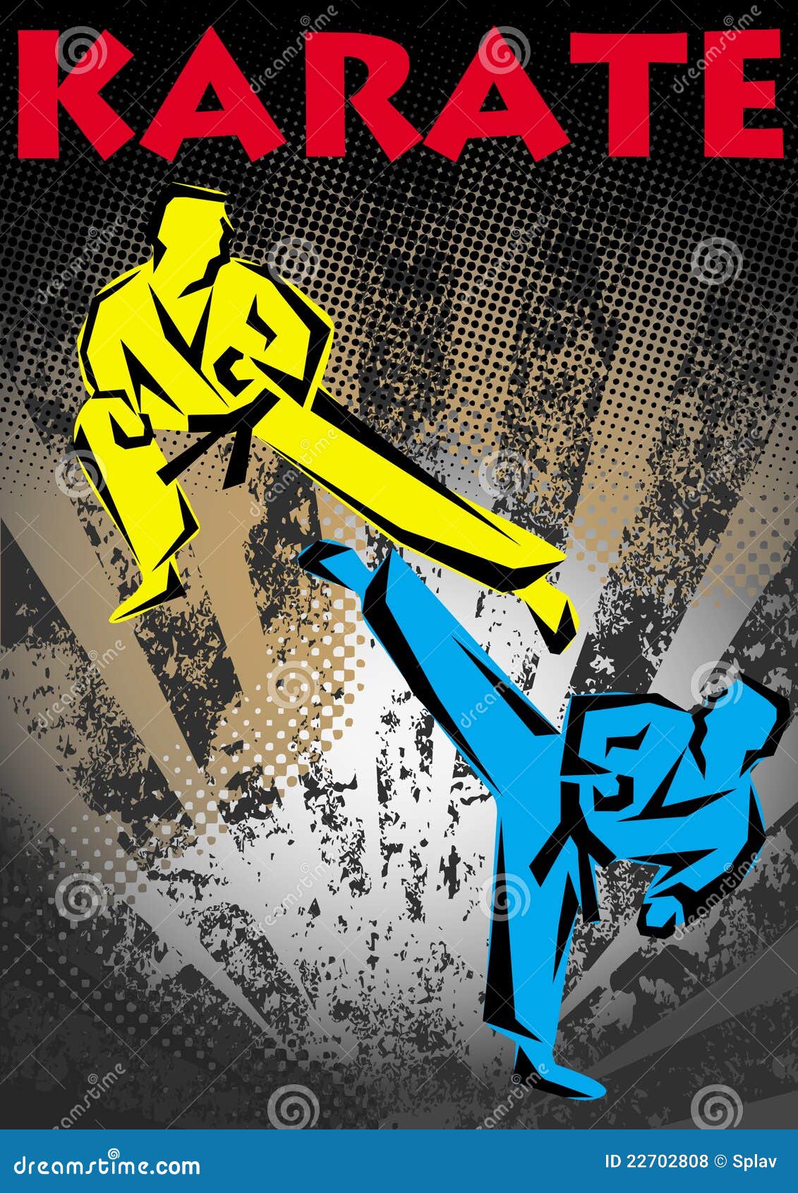 Karate Kick Poster. Vector. Stock Vector - Illustration of korea, jutsu ...