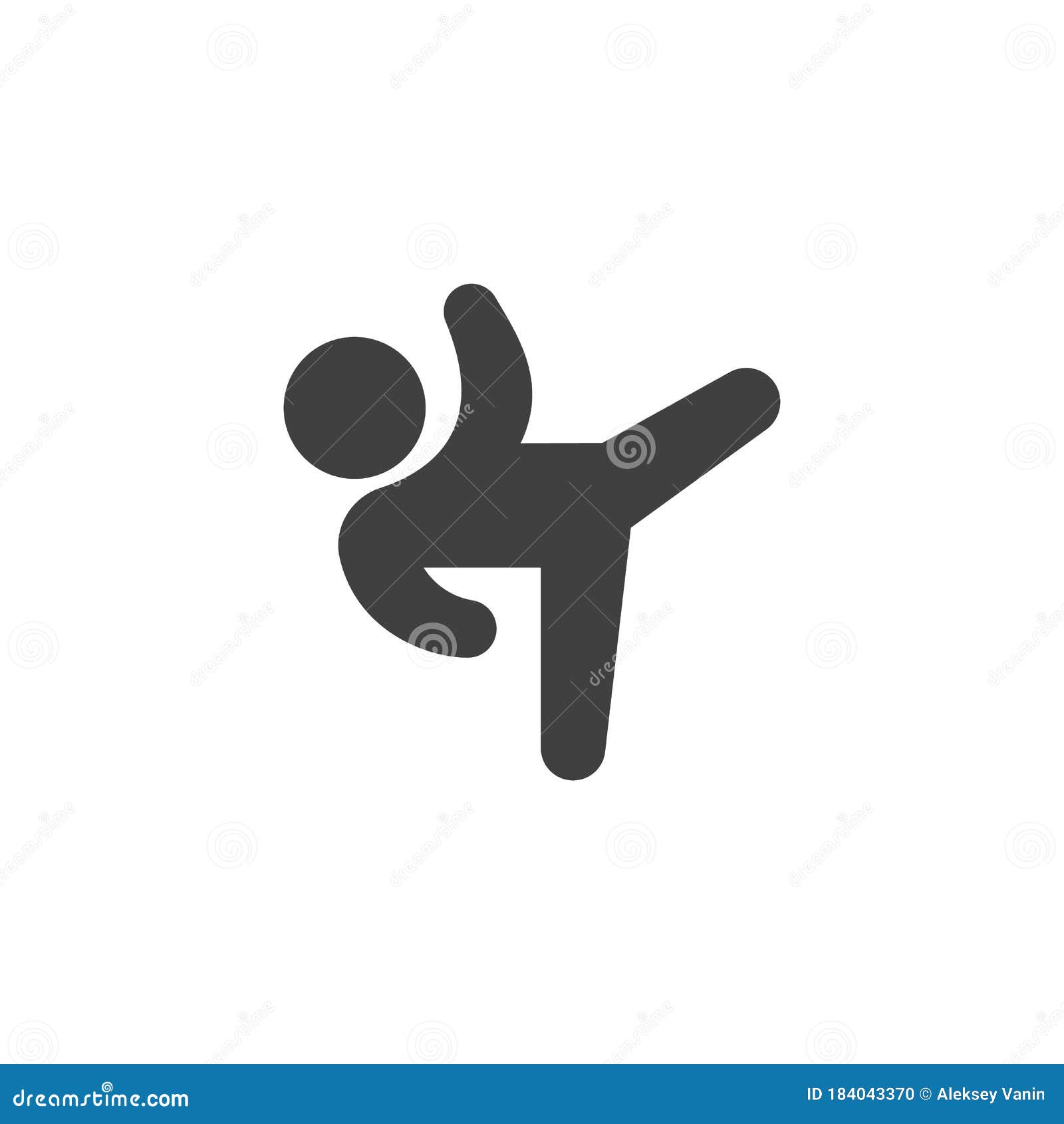 Karate Kick Pose Icon Logo Stock Illustrations – 254 Karate Kick Pose ...
