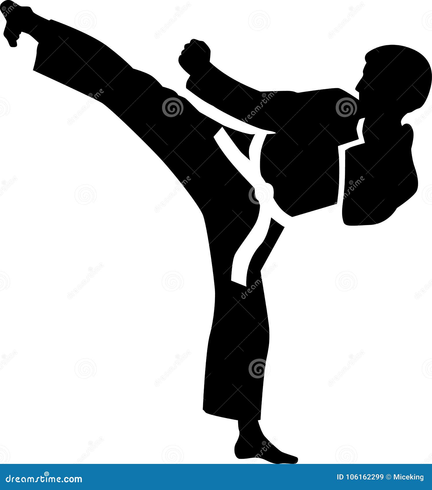 Karate kick stock vector. Illustration of icon, belt - 106162299
