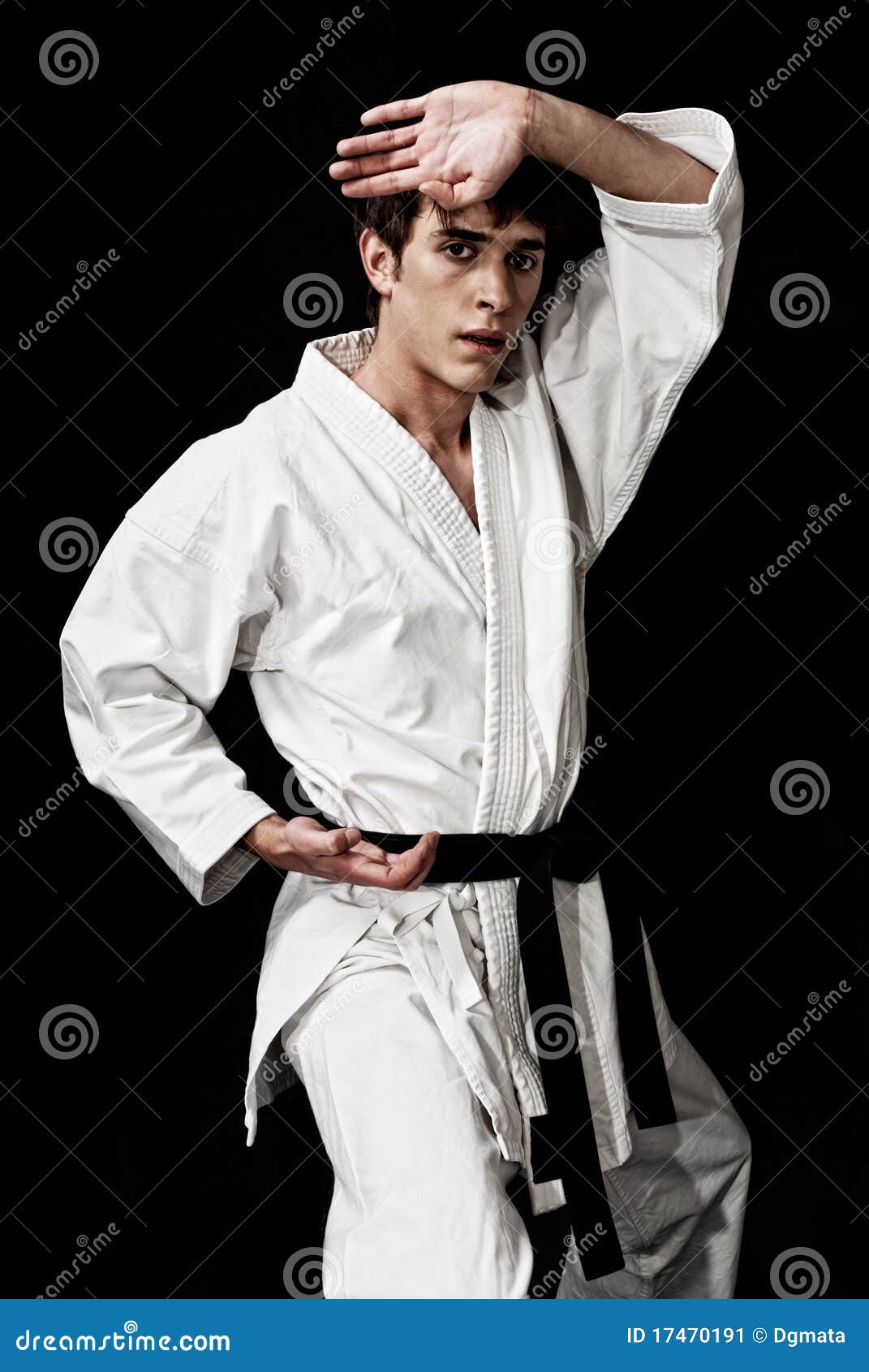 Karate Male Fighter Young High Contrast Stock Photography ...