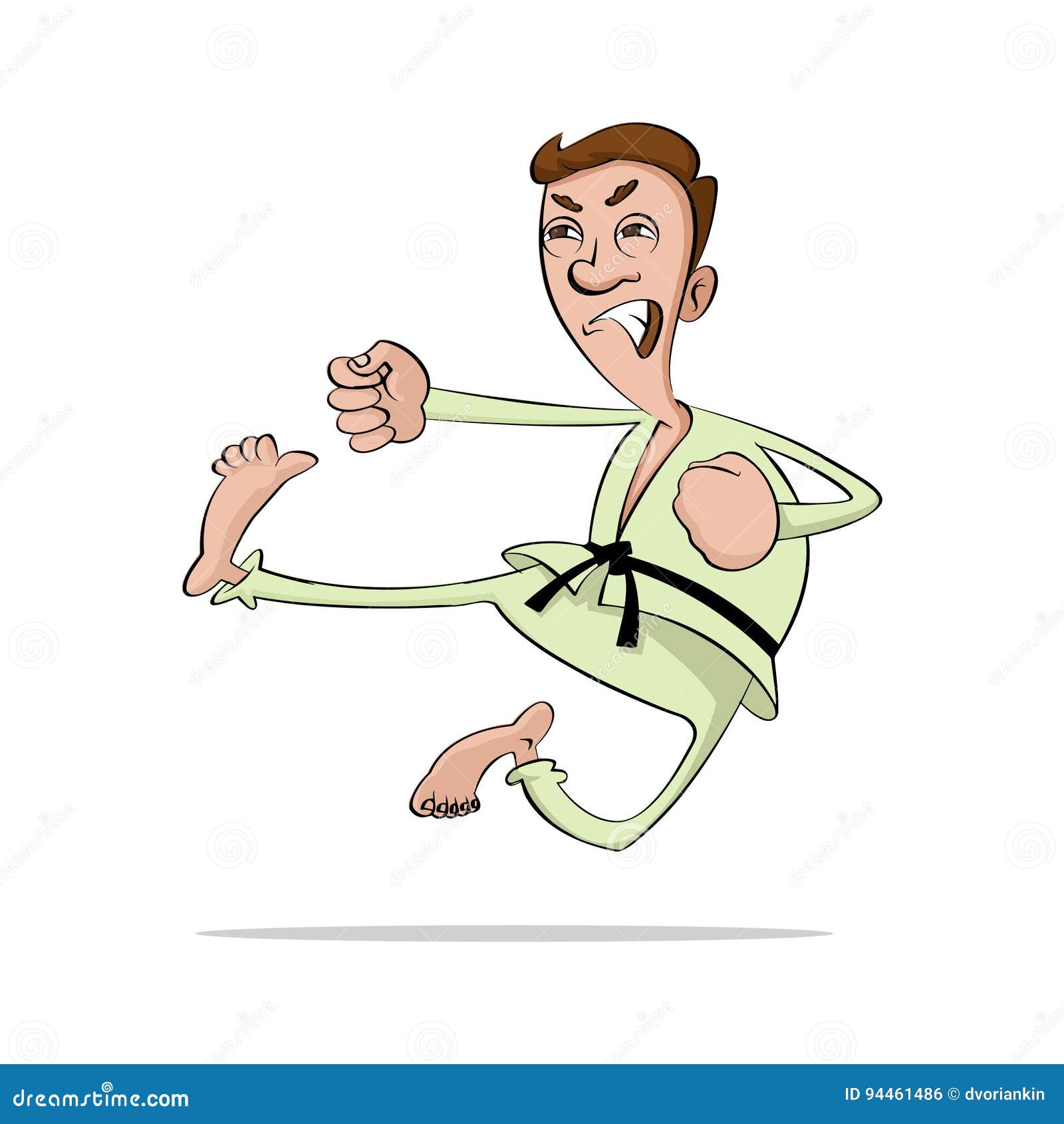 Karate man cartoon stock vector. Illustration of jump - 94461486