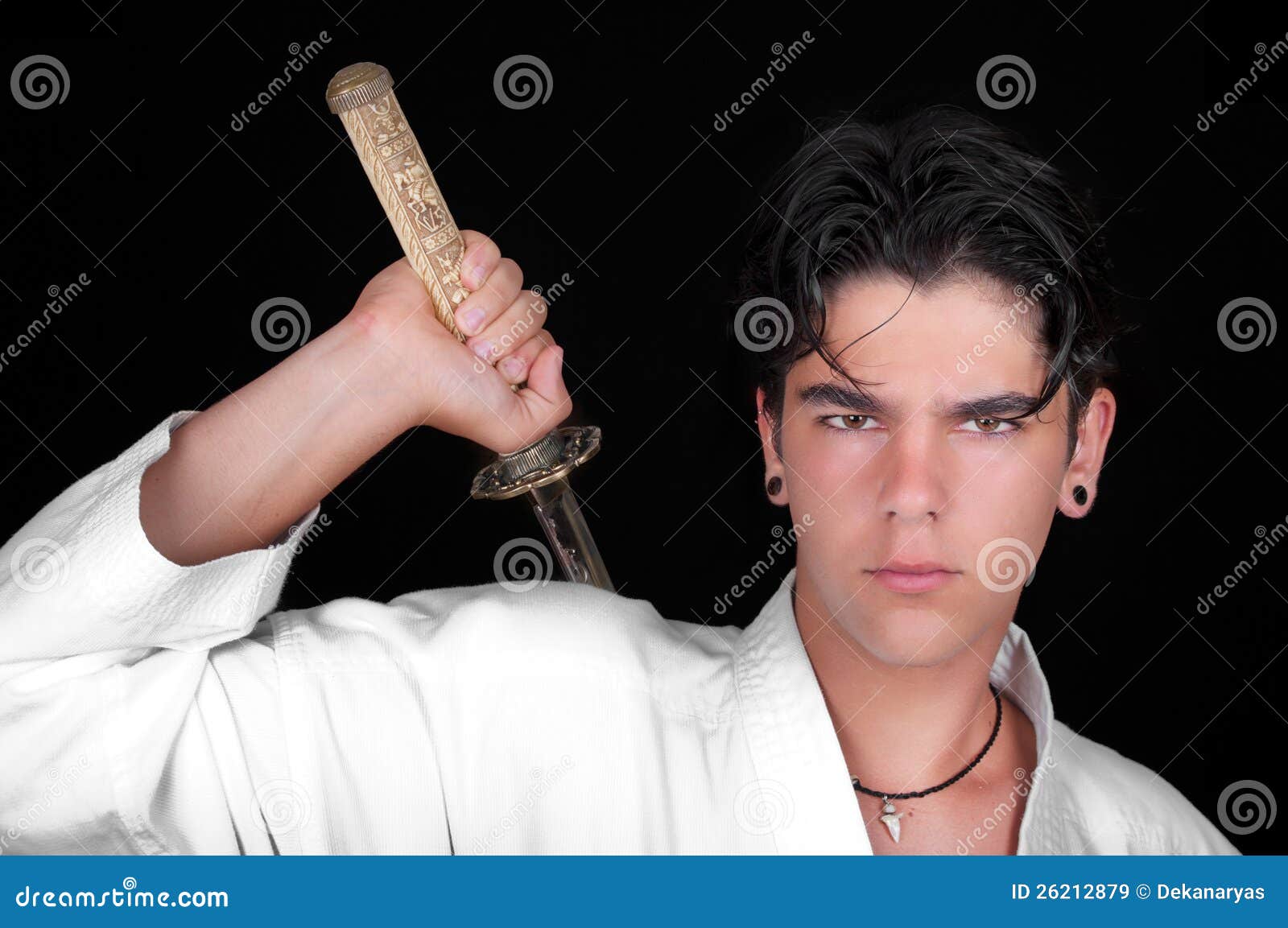Karate man with katana stock image. Image of gentleman - 26212879