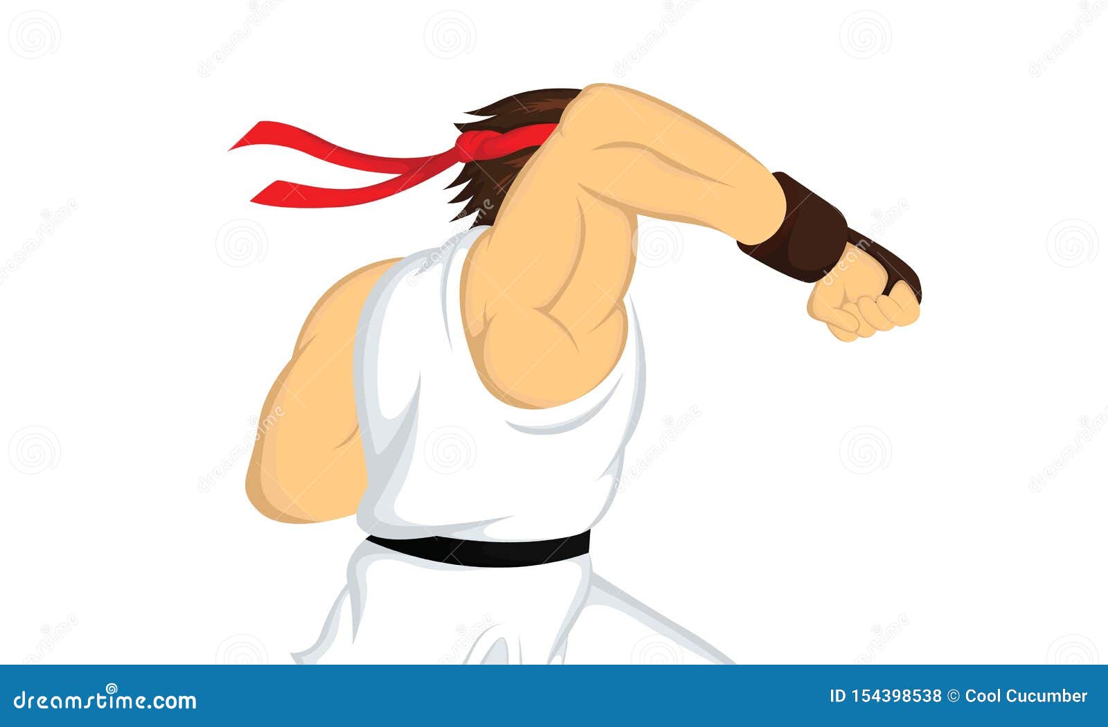 Karate Man Punch Vector Illustration Stock Vector - Illustration of ...