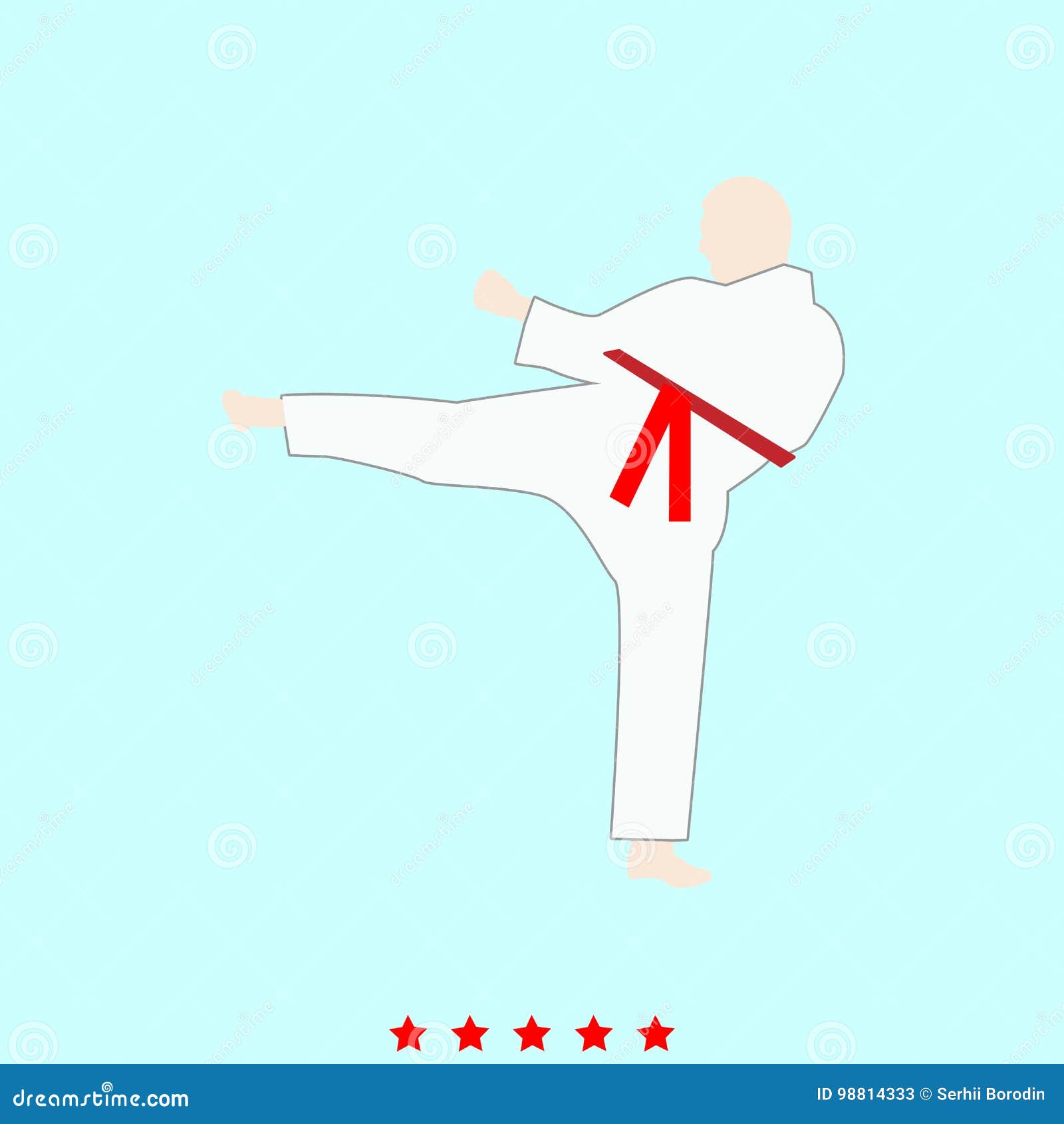 Karate Man Set it is Color Icon . Stock Vector - Illustration of ...
