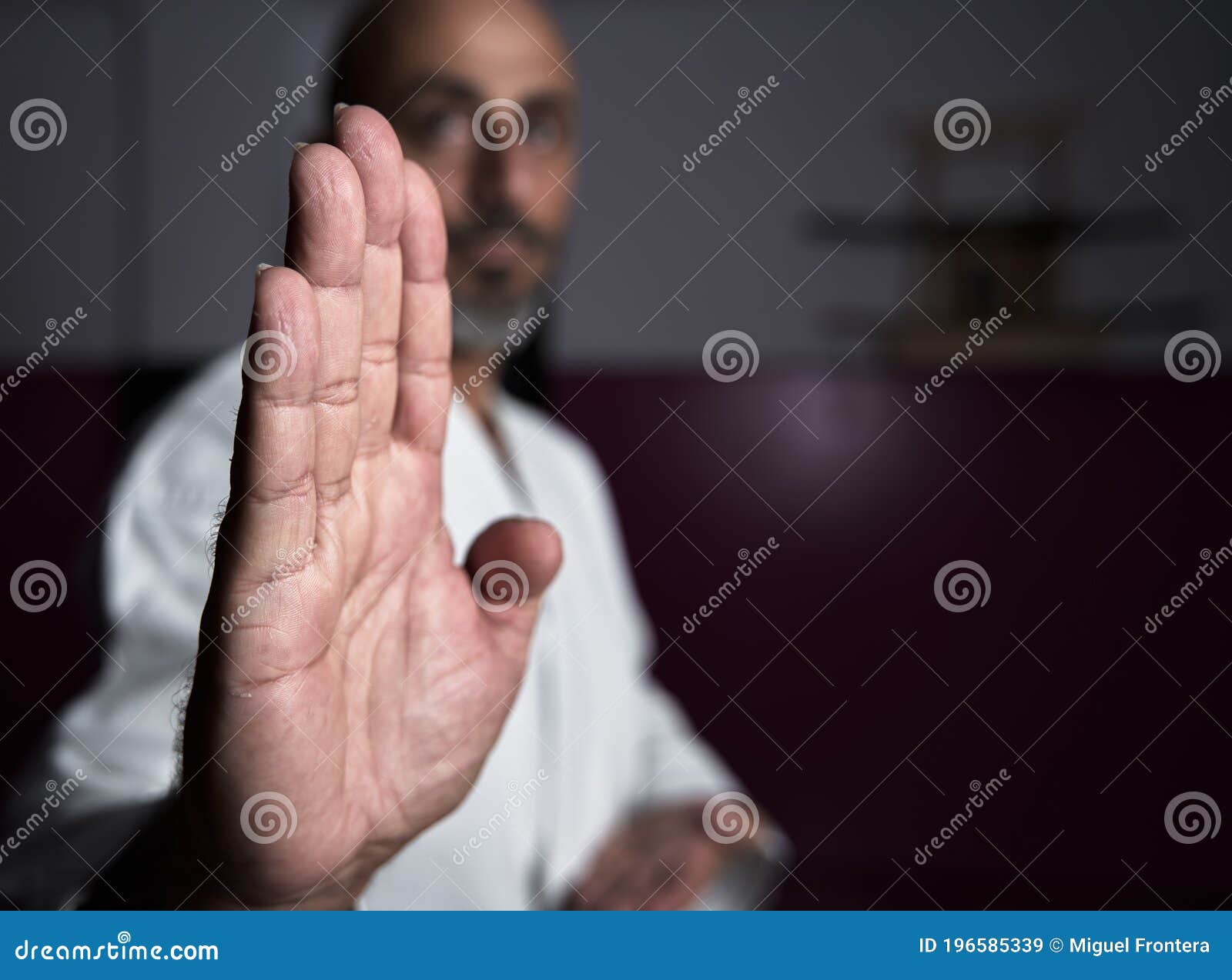 Karate Master Posing with Powerful Attitude in His Dojo Stock Image ...