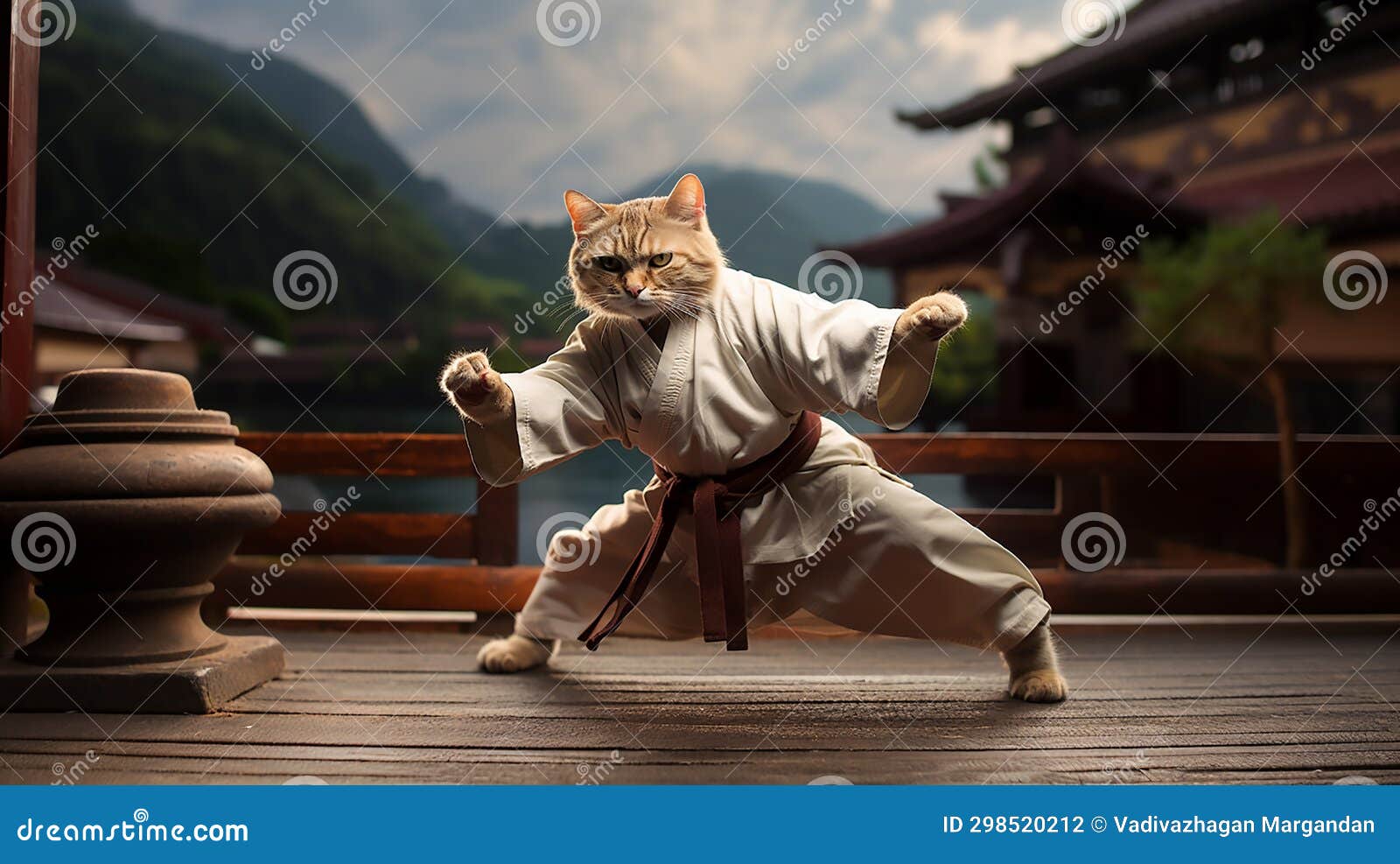 Kitty Karate Vector Illustration | CartoonDealer.com #33765726