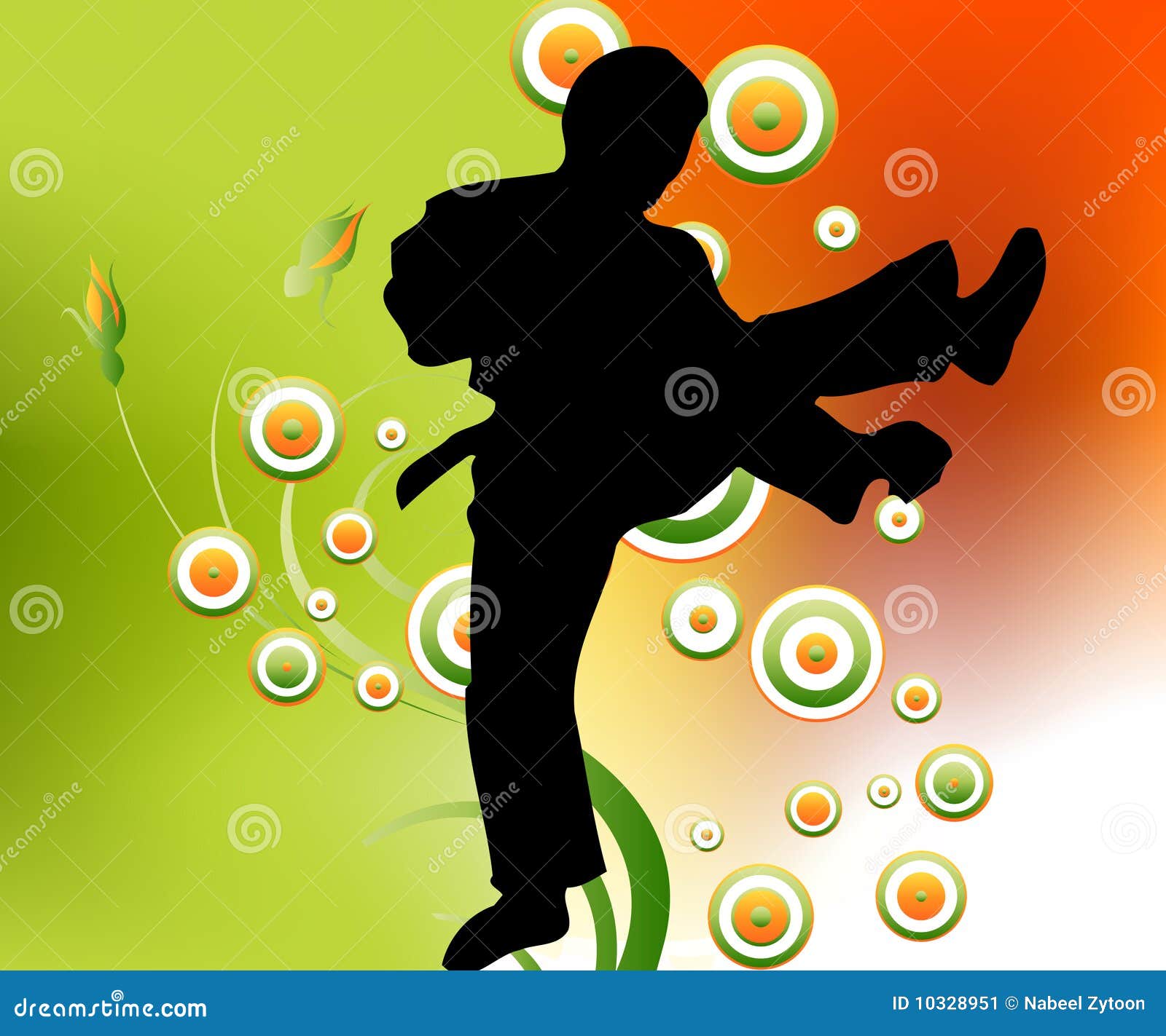 Karate Moves, Stylized Karateka Vector | CartoonDealer.com #199807309