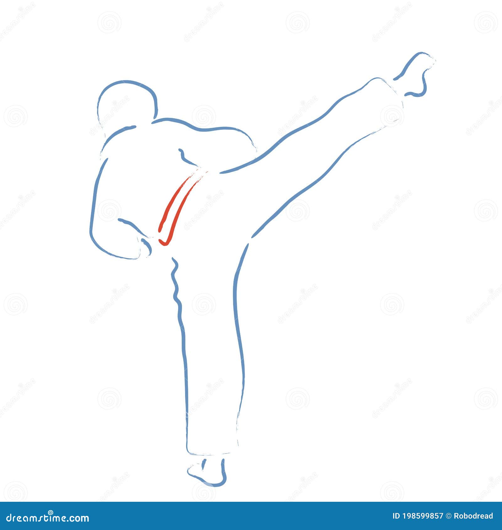 Karate Moves, Stylized Karateka Vector Illustration Stock Vector ...