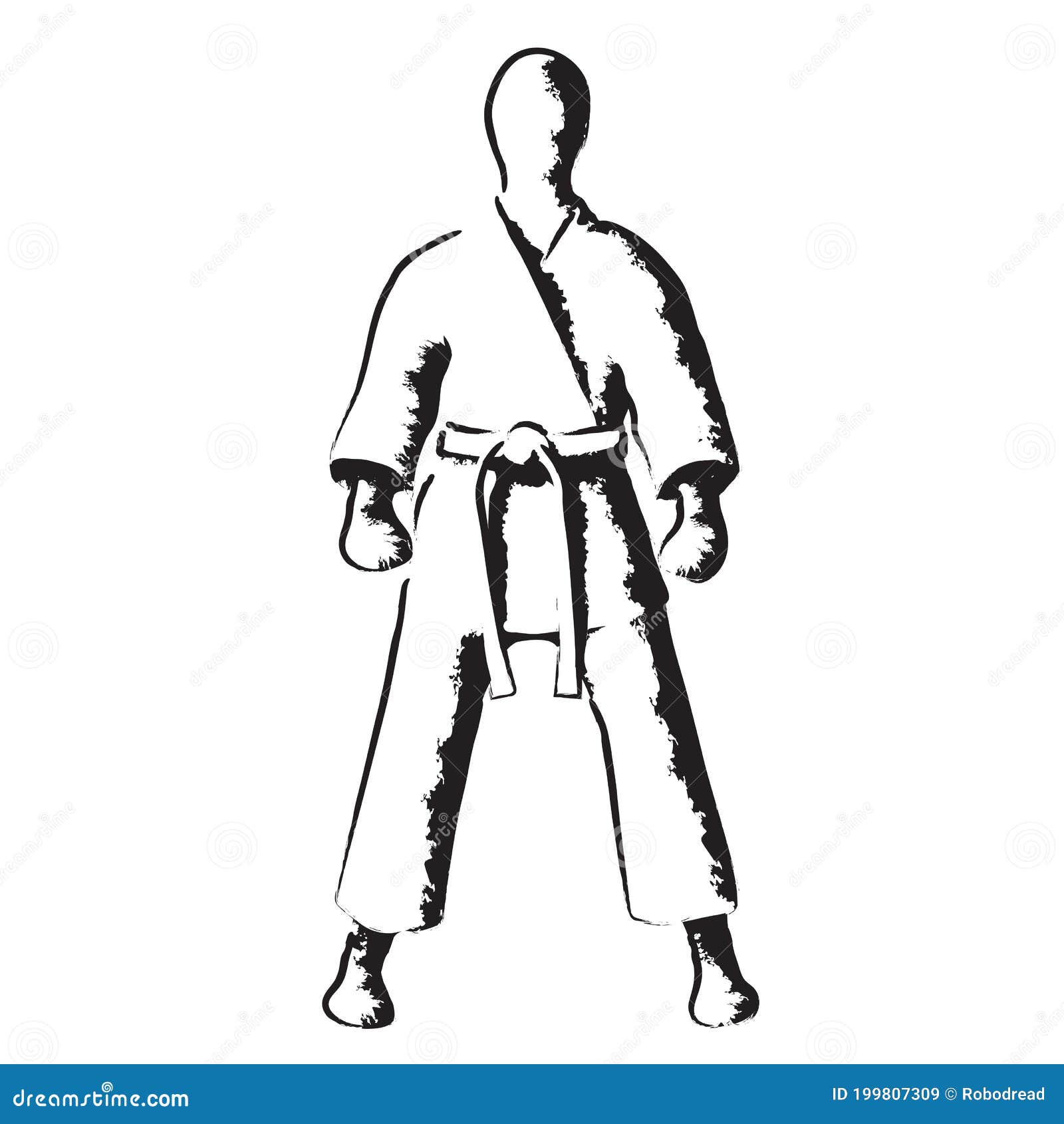 Karate Moves, Stylized Karateka Vector Stock Vector - Illustration of ...