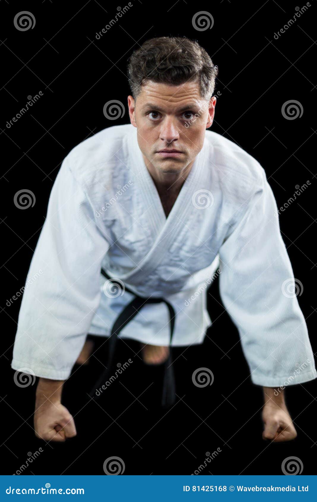 Karate Player Doing Push-up Stock Photo - Image of active, recreation ...