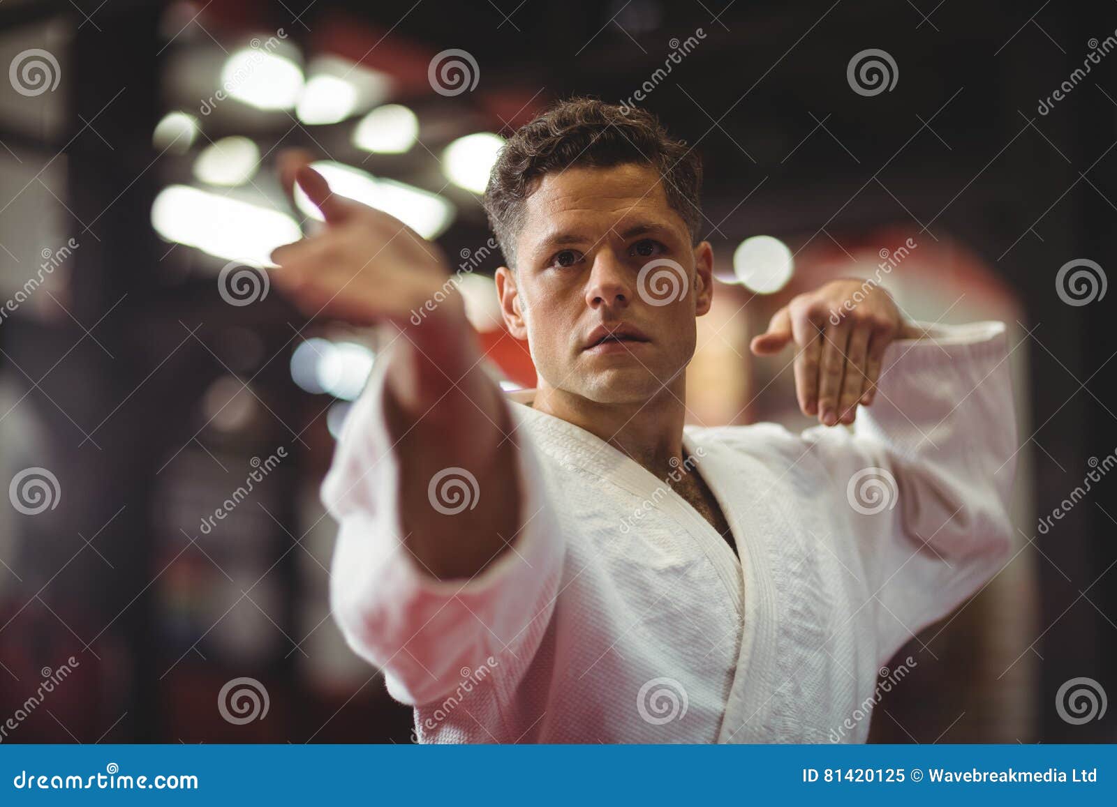 Karate Player Performing Karate Stance Stock Image - Image of ...