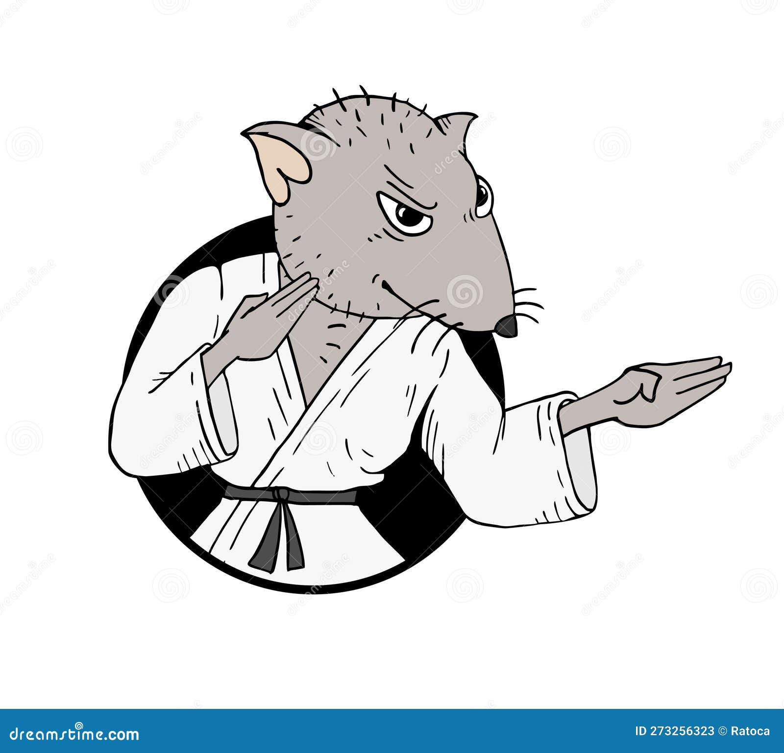 Karate rat draw stock vector. Illustration of fighter - 273256323