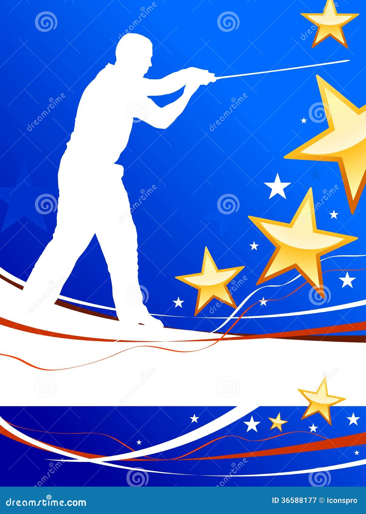 Karate Sensei Con La Espada En Extracto Stock de ilustración ...